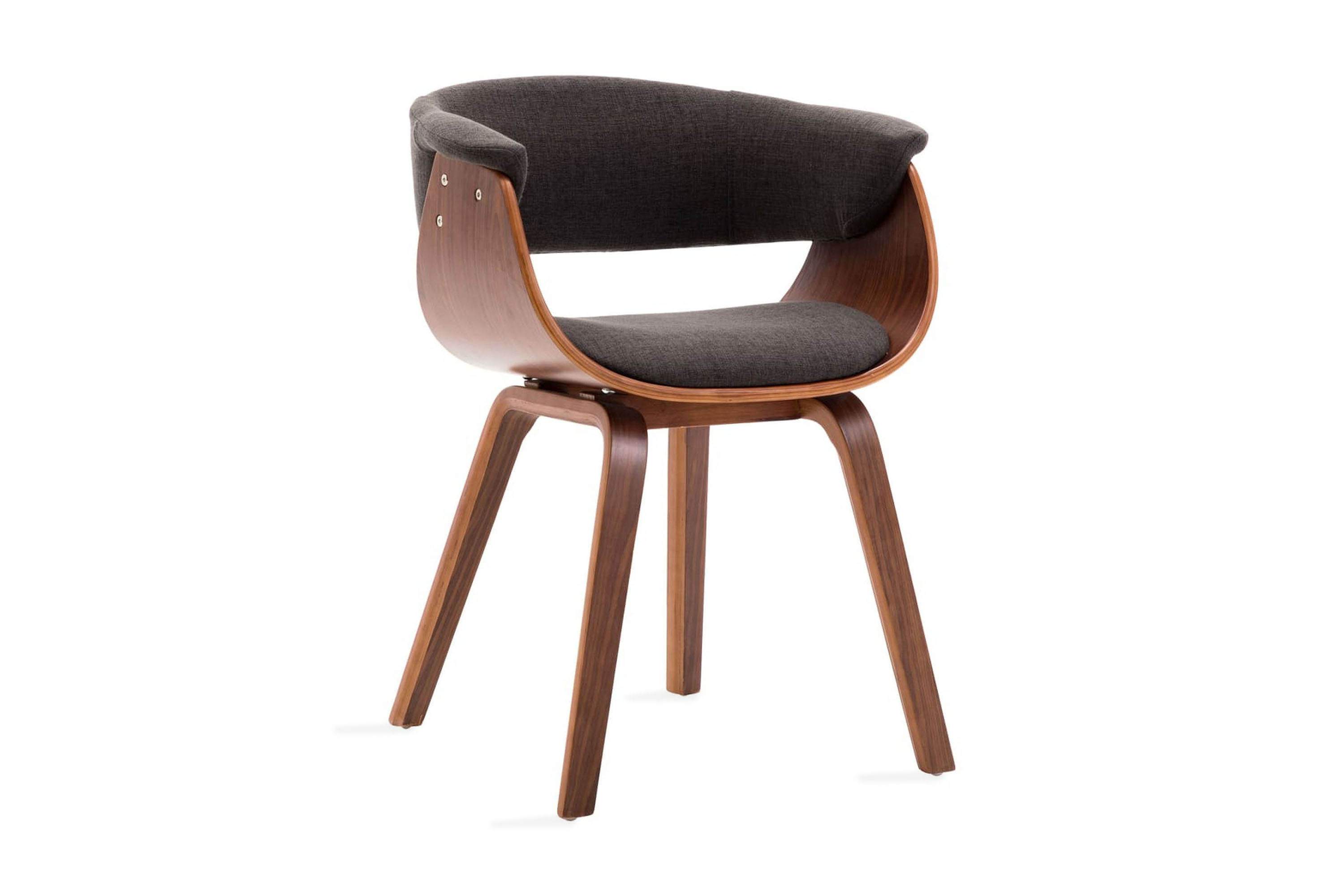 Matstolar 4 st grå böjträ och tyg - Möbler - Furniturebox