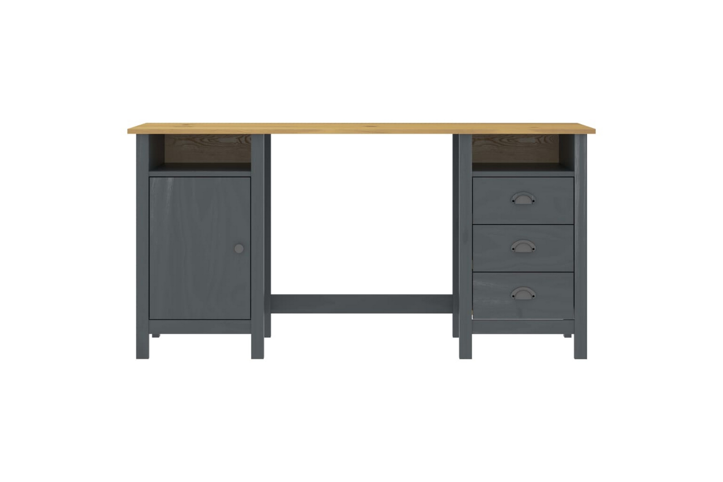 Skrivbord Hill Range grå 150x50x74 cm massiv furu - Möbler - Furniturebox
