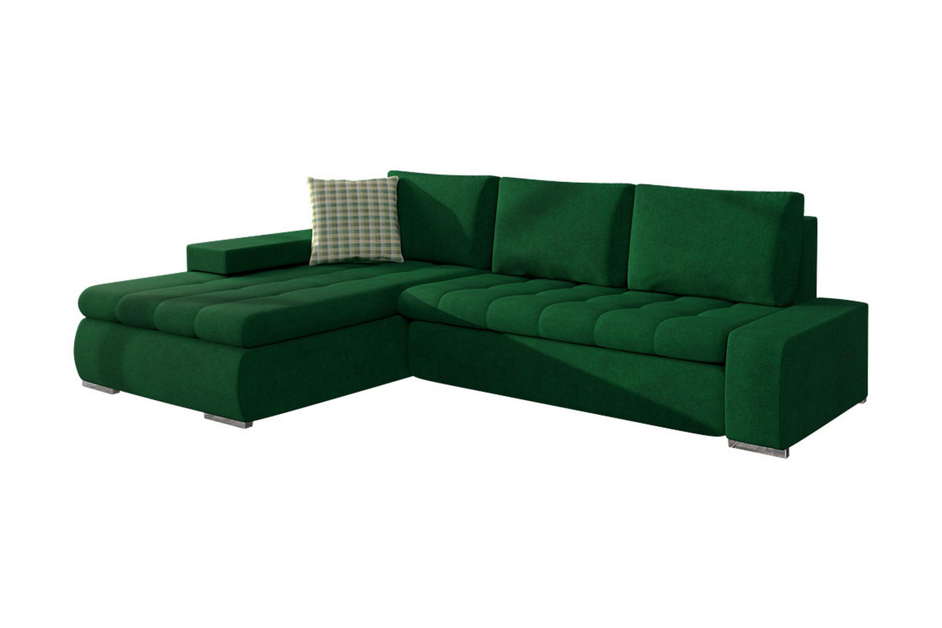 LEUAN MINI 3-sits Hörnbäddsoffa Läder/Grön - Möbler - Furniturebox