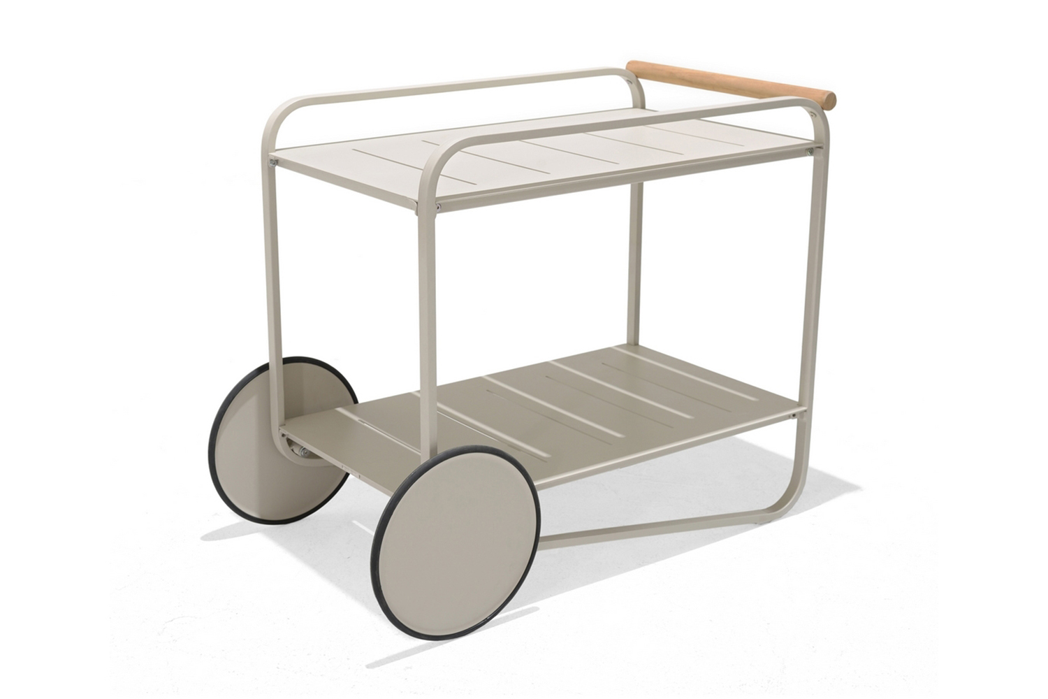 PORTALS Rullbord 92 cm Vit/Teak - Möbler - Furniturebox