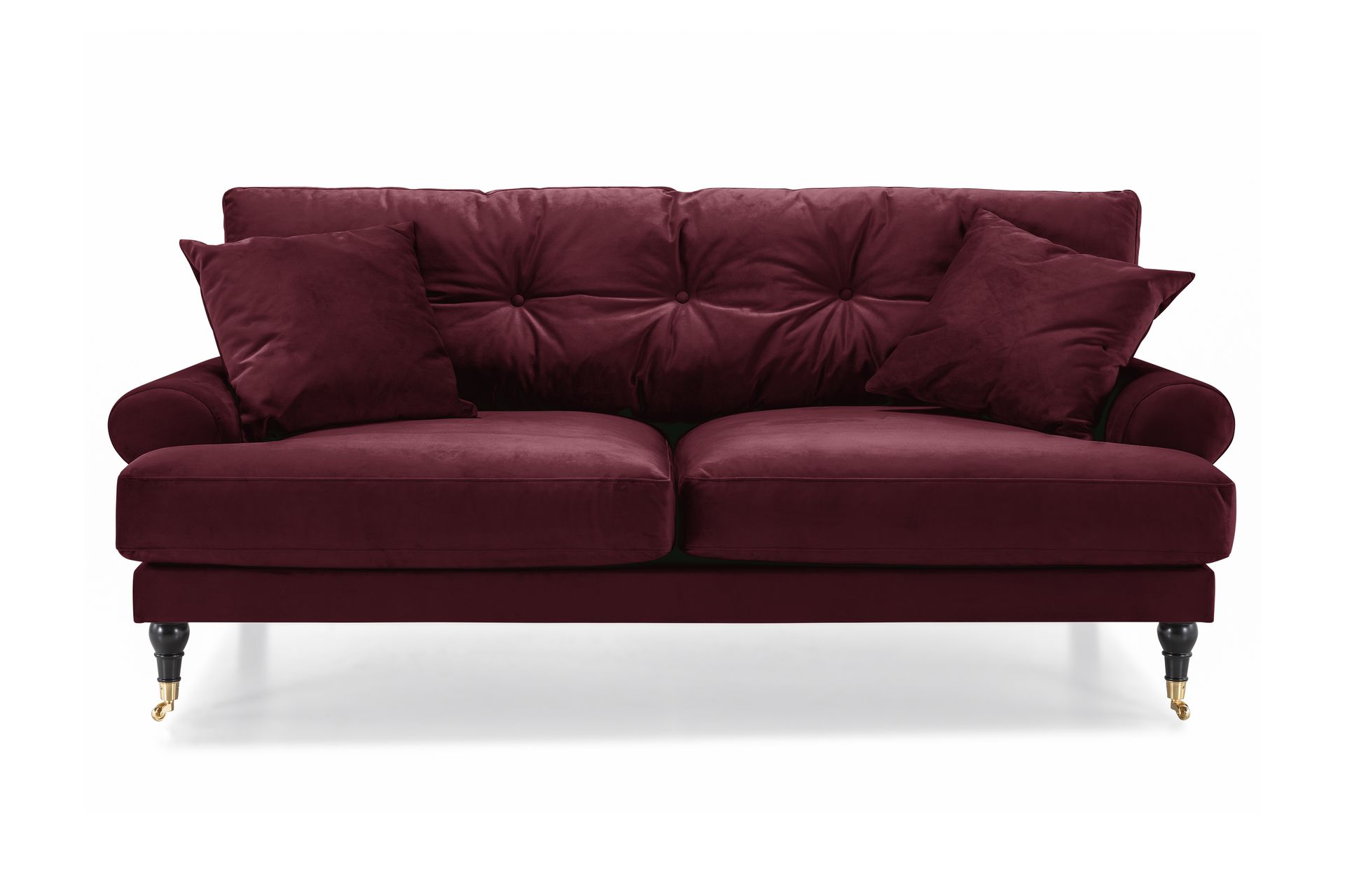 ANTHONY Sammetssoffa 2-sits Svart/Mässing - Möbler - Furniturebox