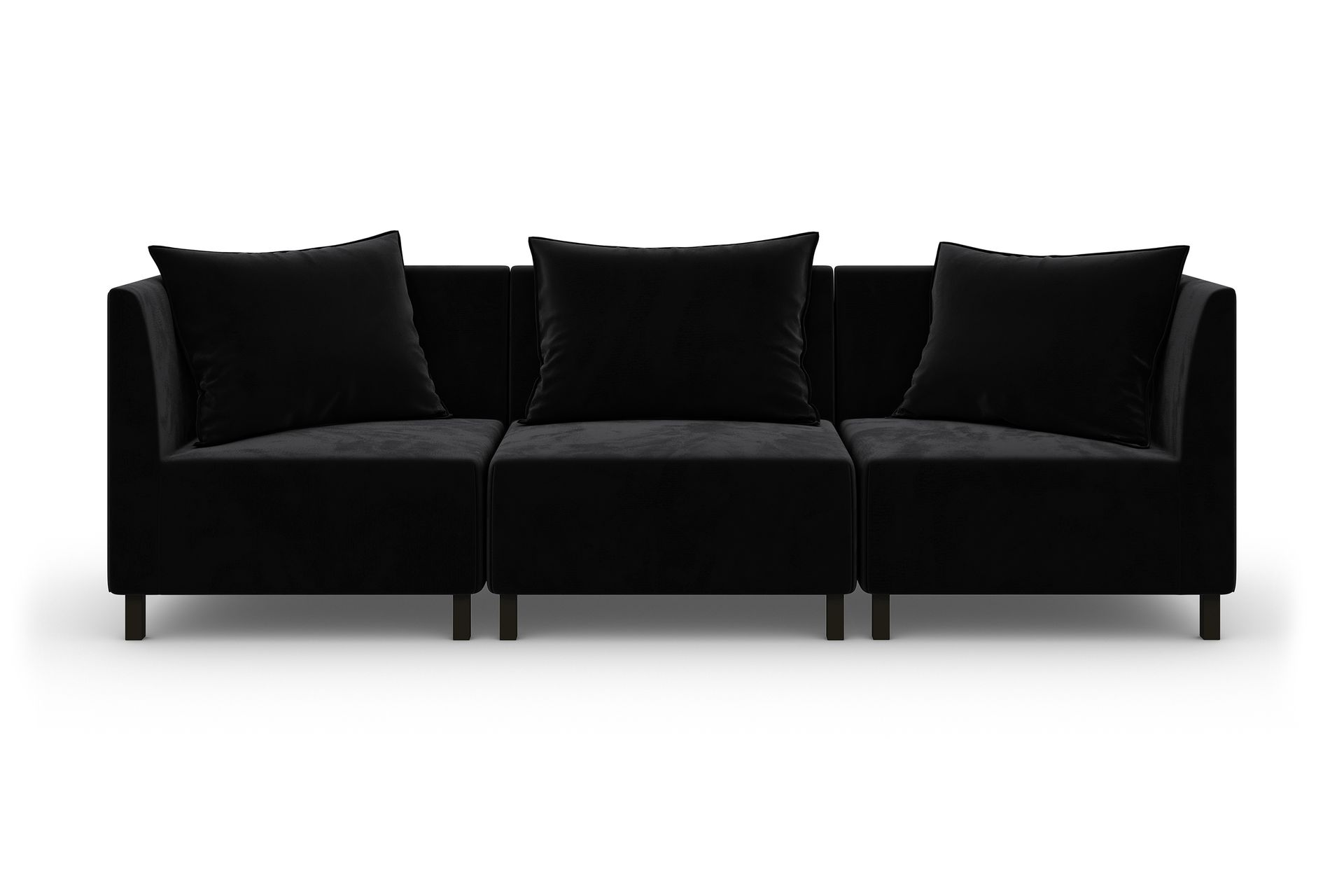 PAULO Modulsoffa 3-sits Sammet Svart - Möbler - Furniturebox