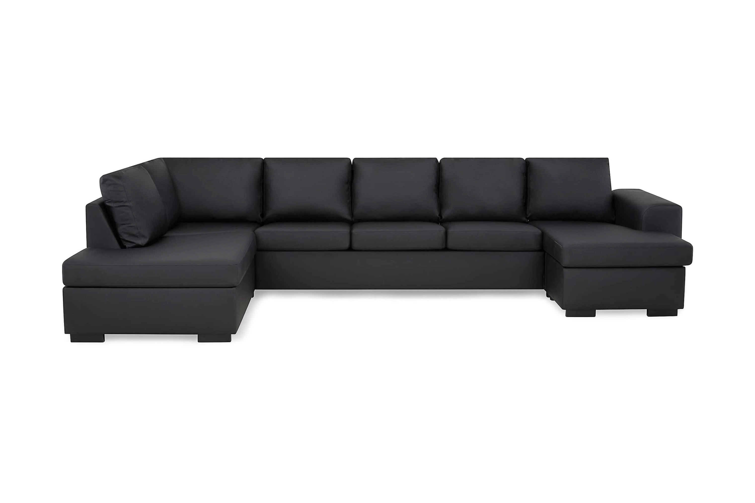 CONNECT U-soffa XXL med Divan Höger Svart - Möbler - Furniturebox