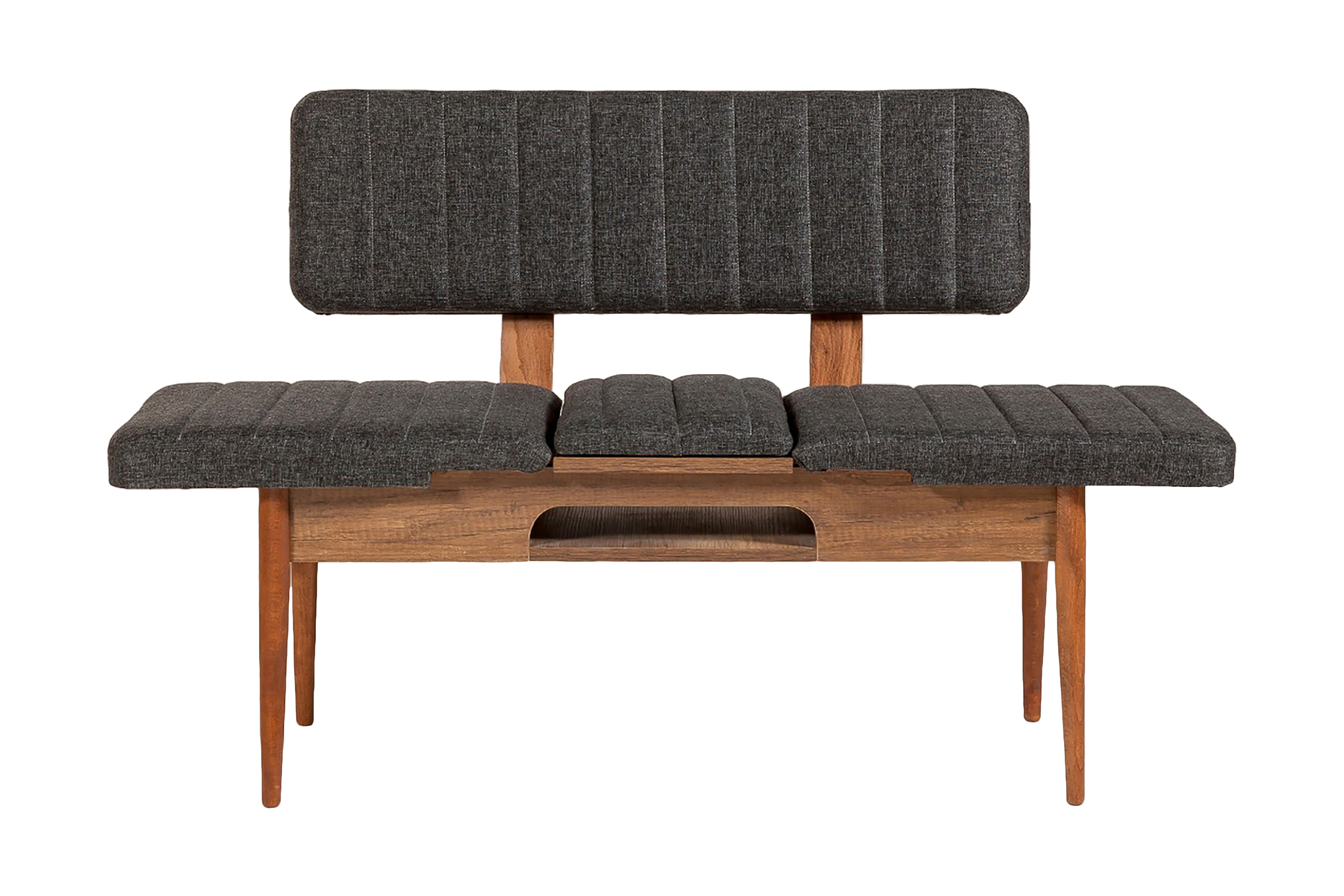 ALLMARAS Bänk 85 cm Valnöt/Antracit - Möbler - Furniturebox