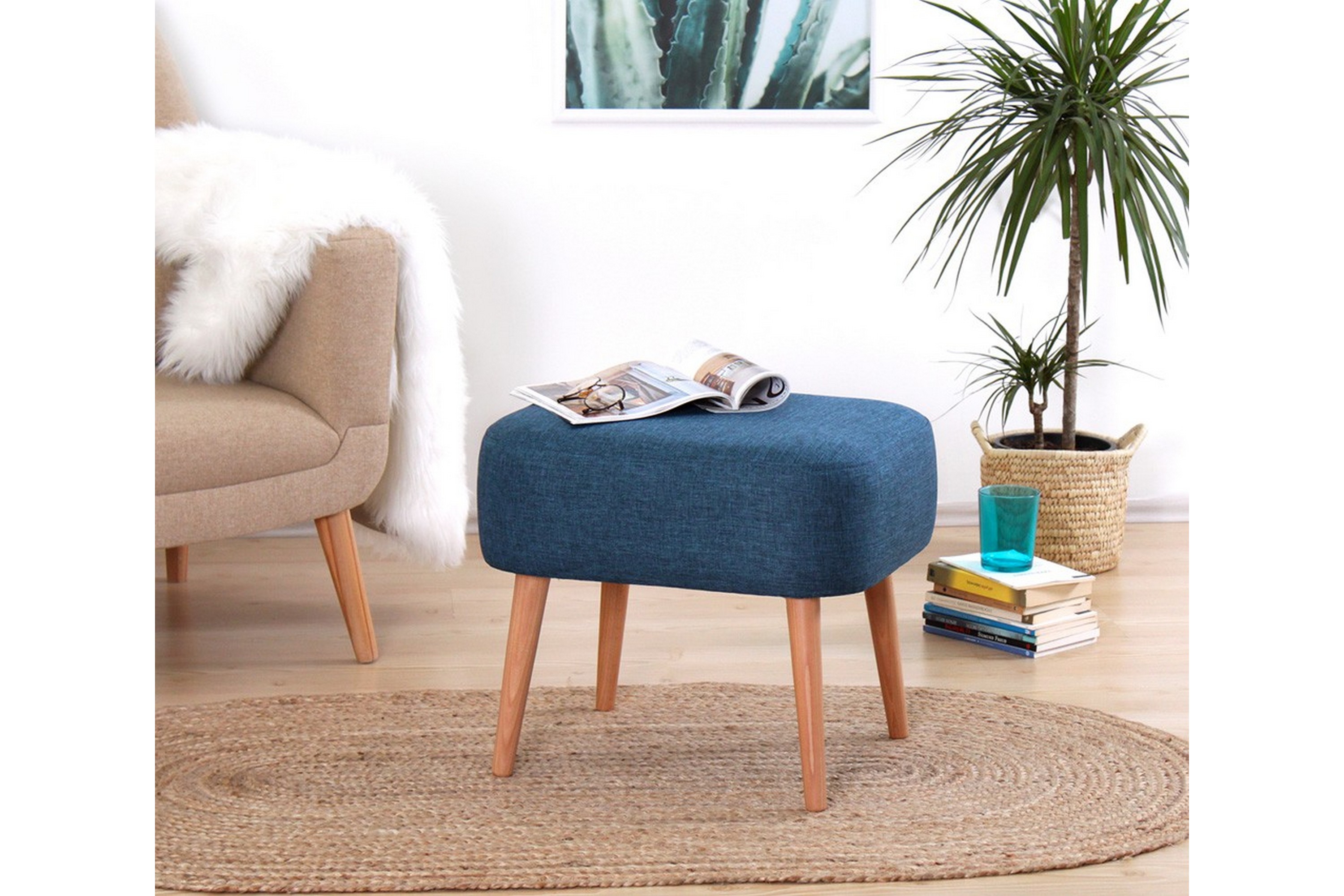 Brokville Sittpuff 50 cm Blå - Möbler - Furniturebox