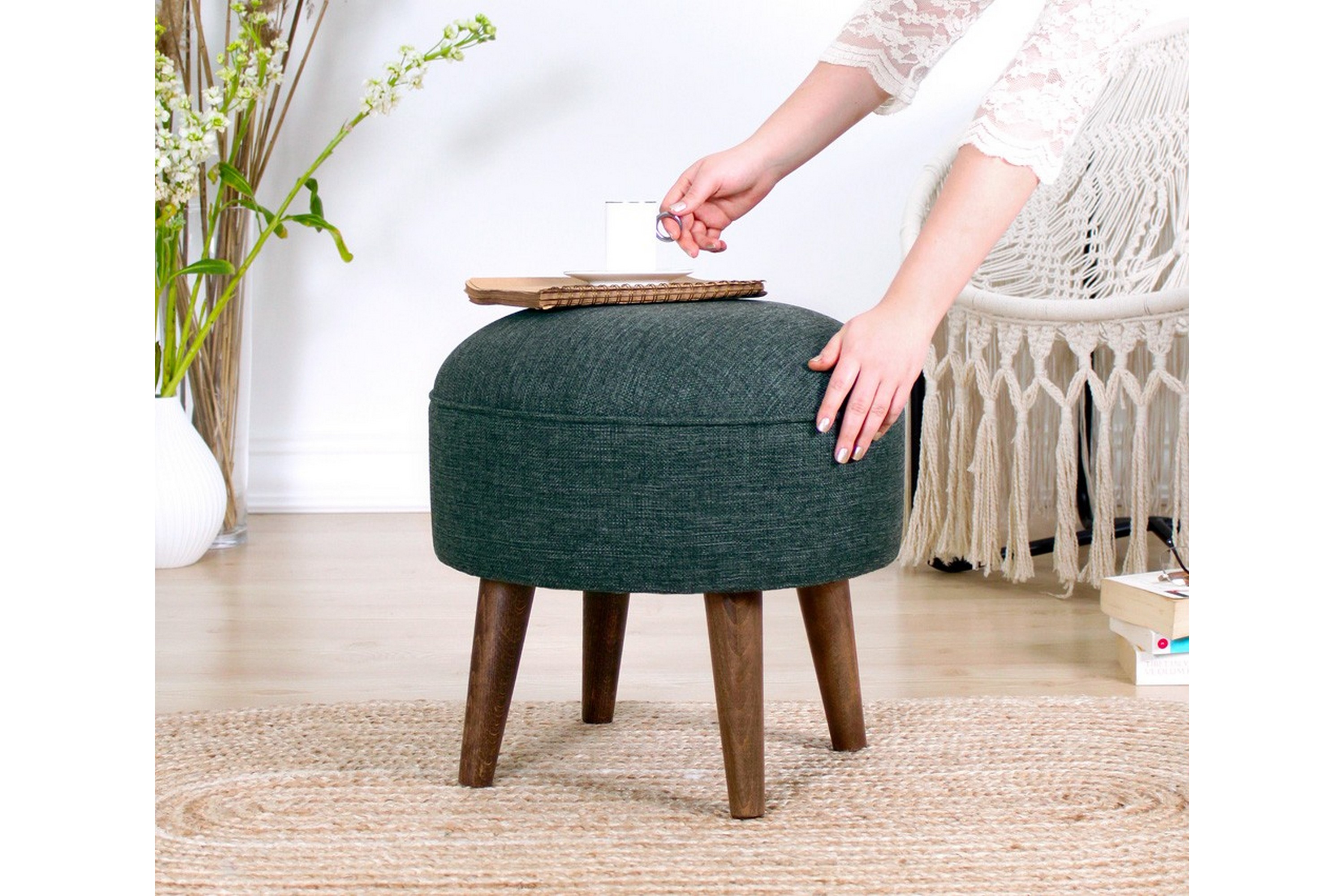 Varlston Sittpuff 45 cm Grön - Möbler - Furniturebox