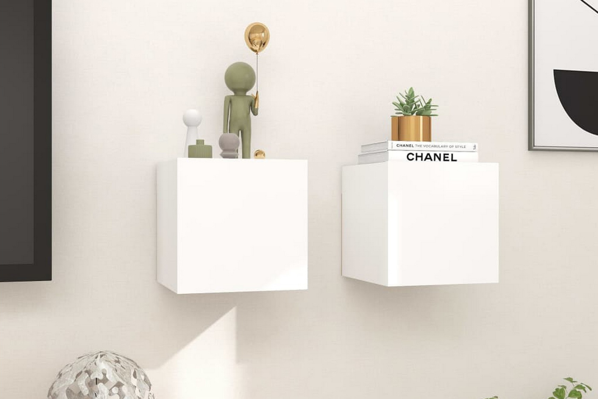 Väggmonterade tv-skåp 2 st vit 30,5x30x30 cm - Möbler - Furniturebox