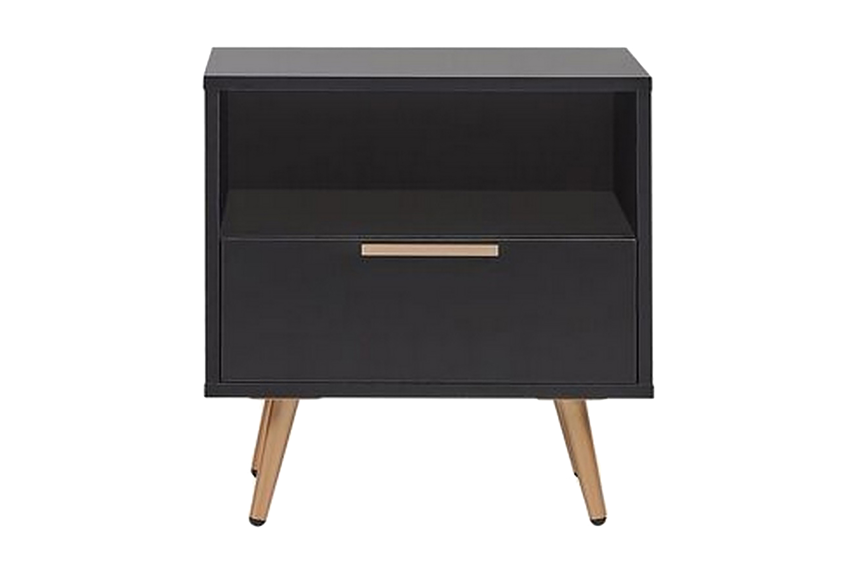 Indio Sängbord 50 cm Svart/Guld - Möbler - Trademax