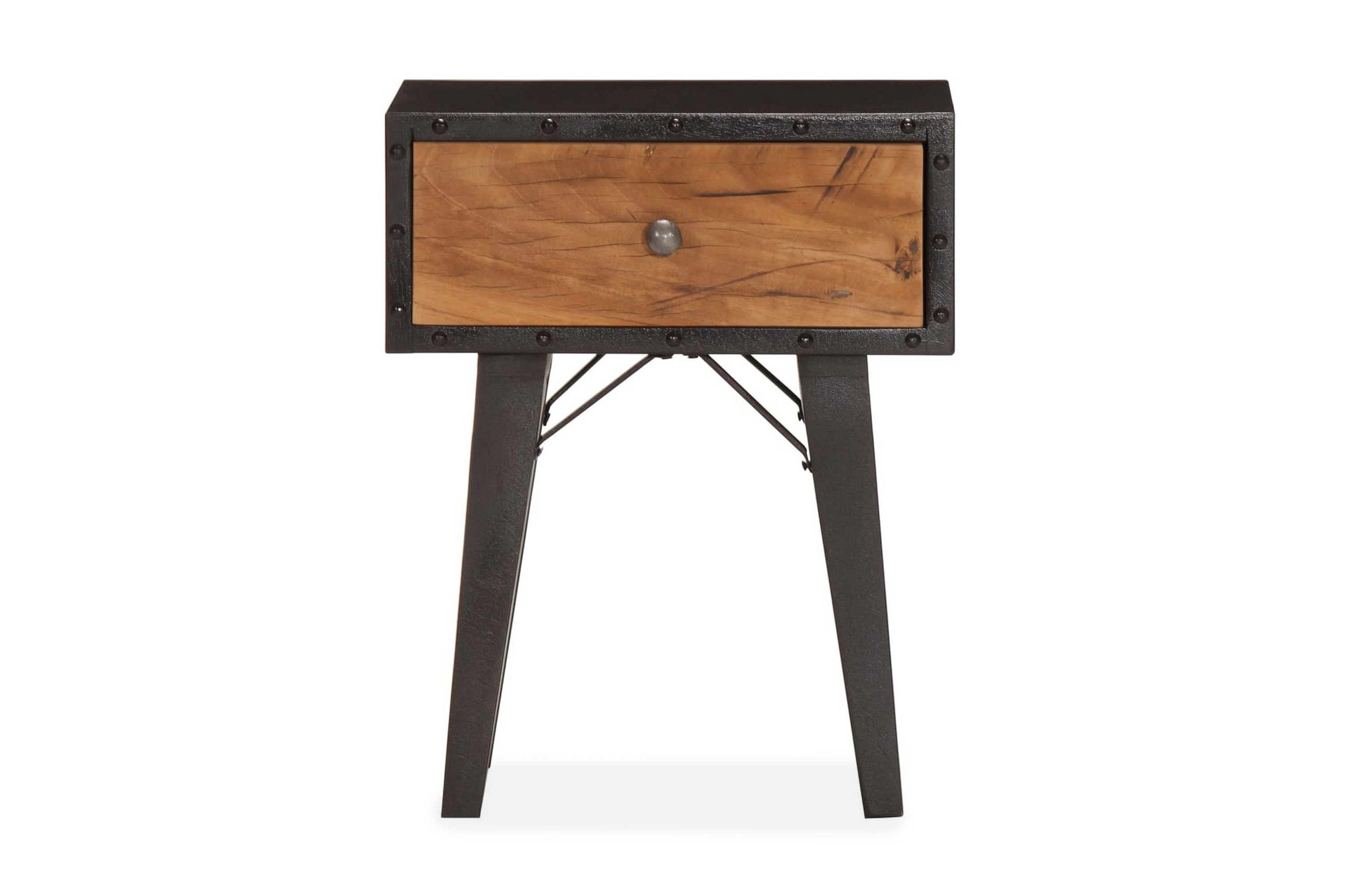 Be Basic Sängbord 40x30x50 cm massivt återvunnet trä Svart - Möbler - Trademax