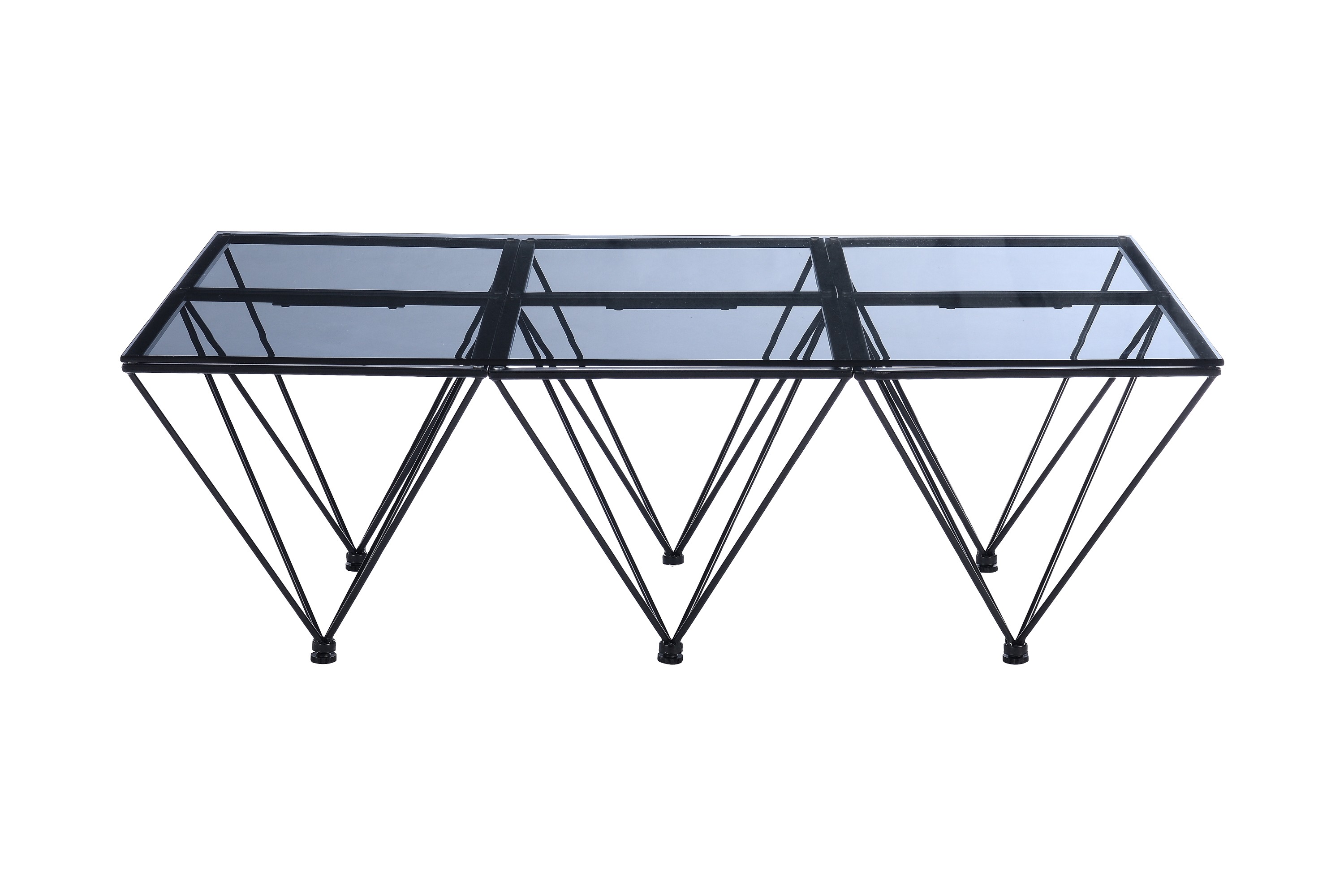 Crystal Soffbord 120 cm Rökfärgat glas/Svart - Möbler - Trademax