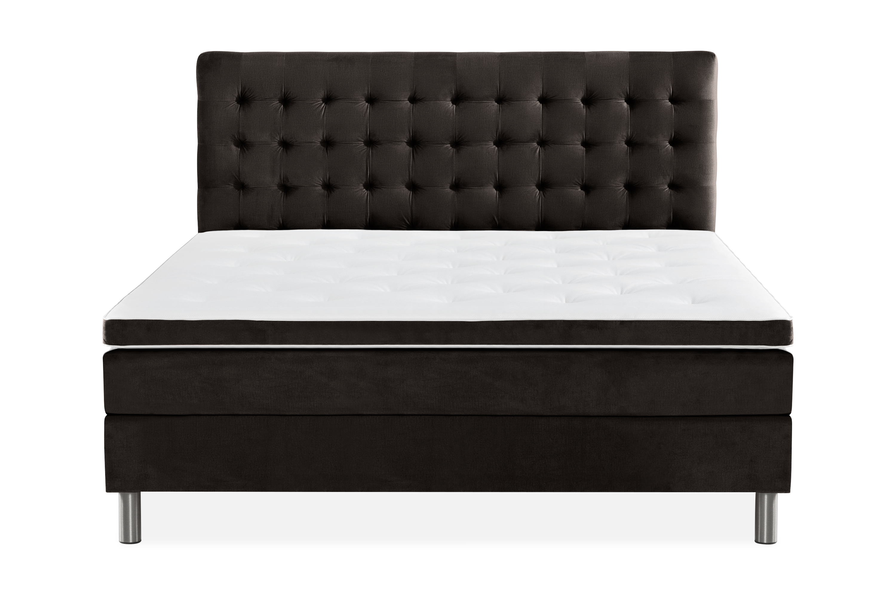 Komplett Sängpaket Rebeca 180x200 cm Rutig Gavel Mörkgrå|Sammet - Möbler | Chilli