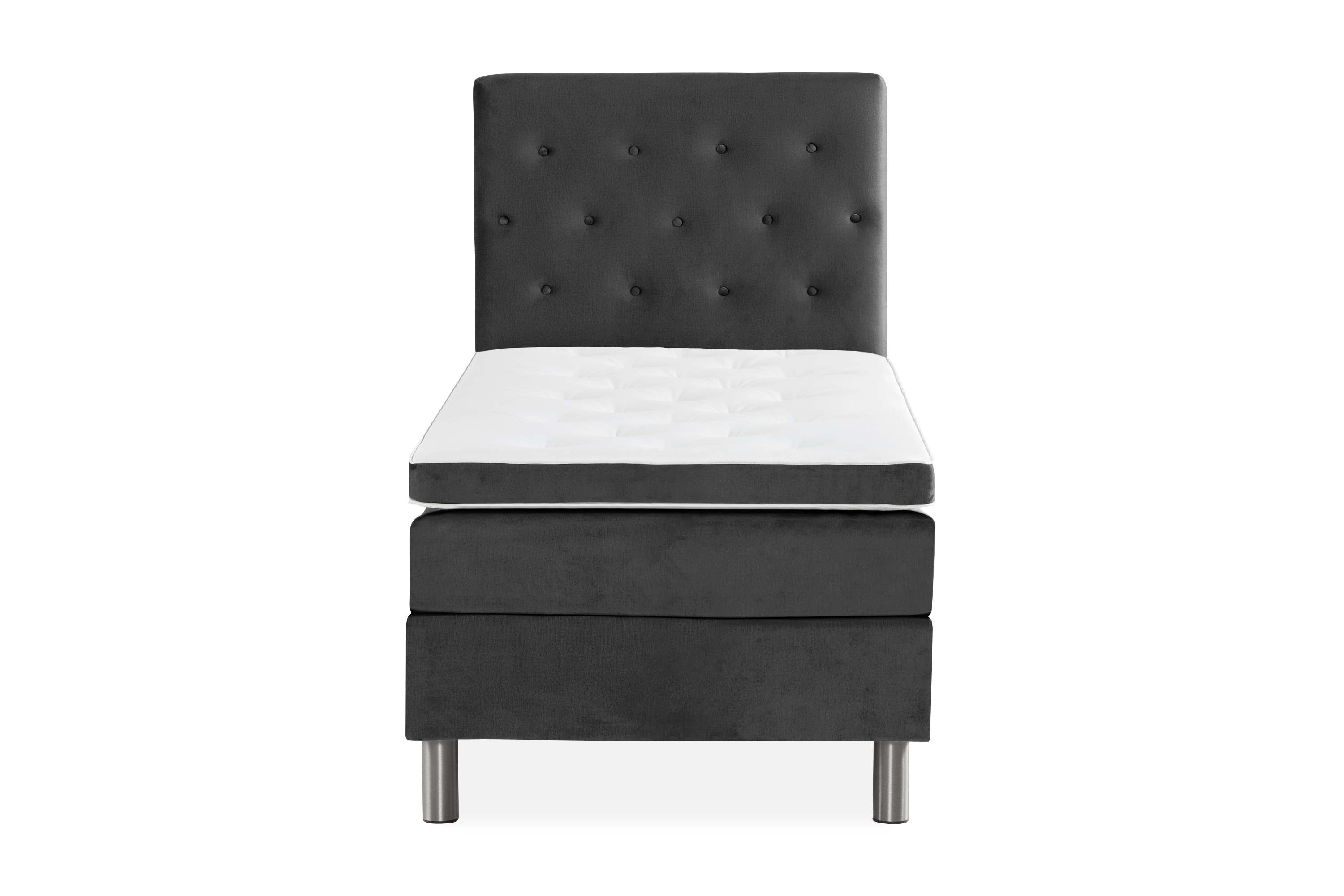 Komplett Sängpaket Rebeca 90x200 cm Knapp Gavel Mörkgrå|Sammet - Möbler | Chilli