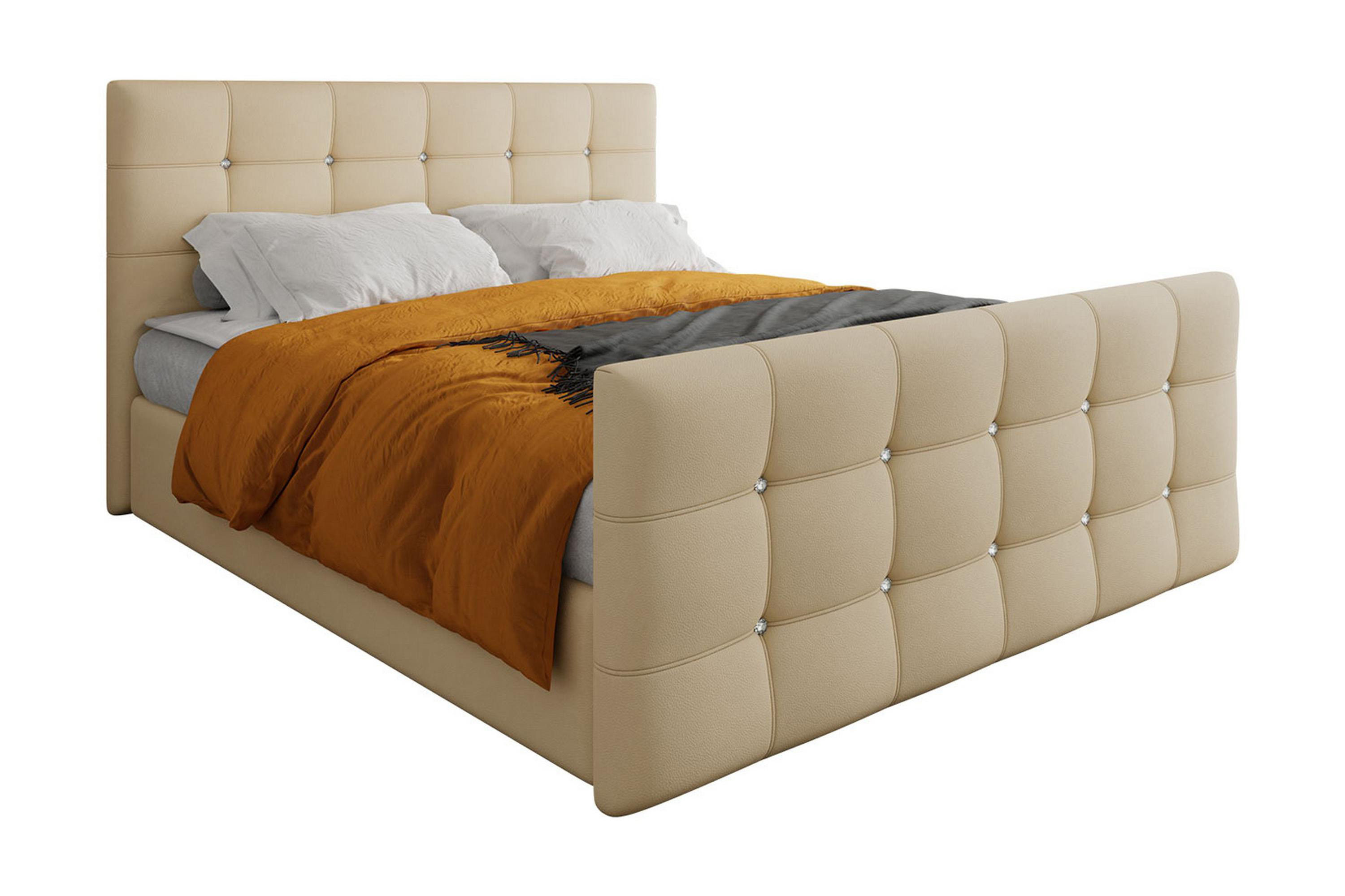 Kontinentalsäng Cisy 140x200 cm med Sänggavel Beige - Möbler | Chilli