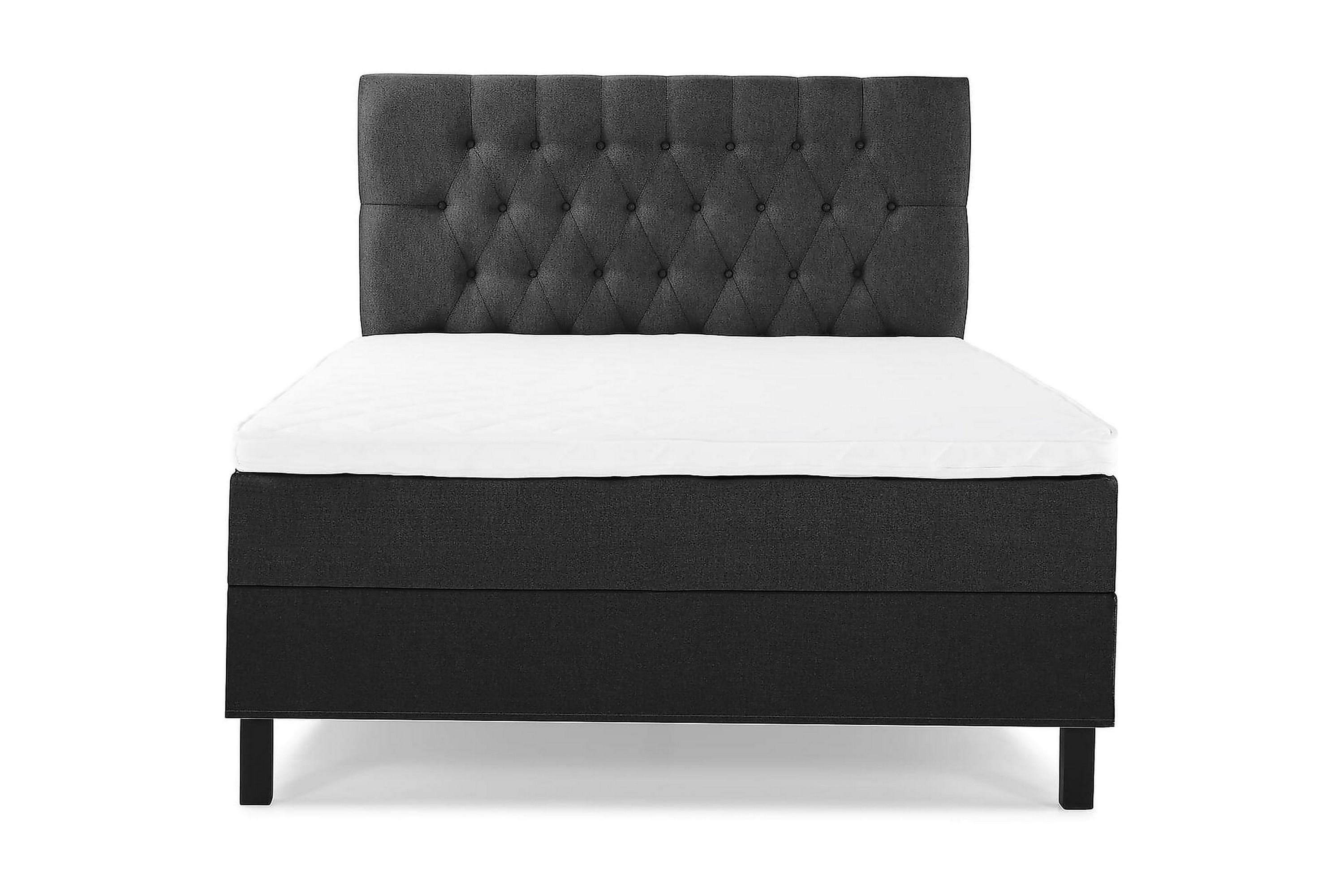 Bedly Kontinentalsäng Olivia 140x200 Skum Svart|Grå - Möbler | Chilli