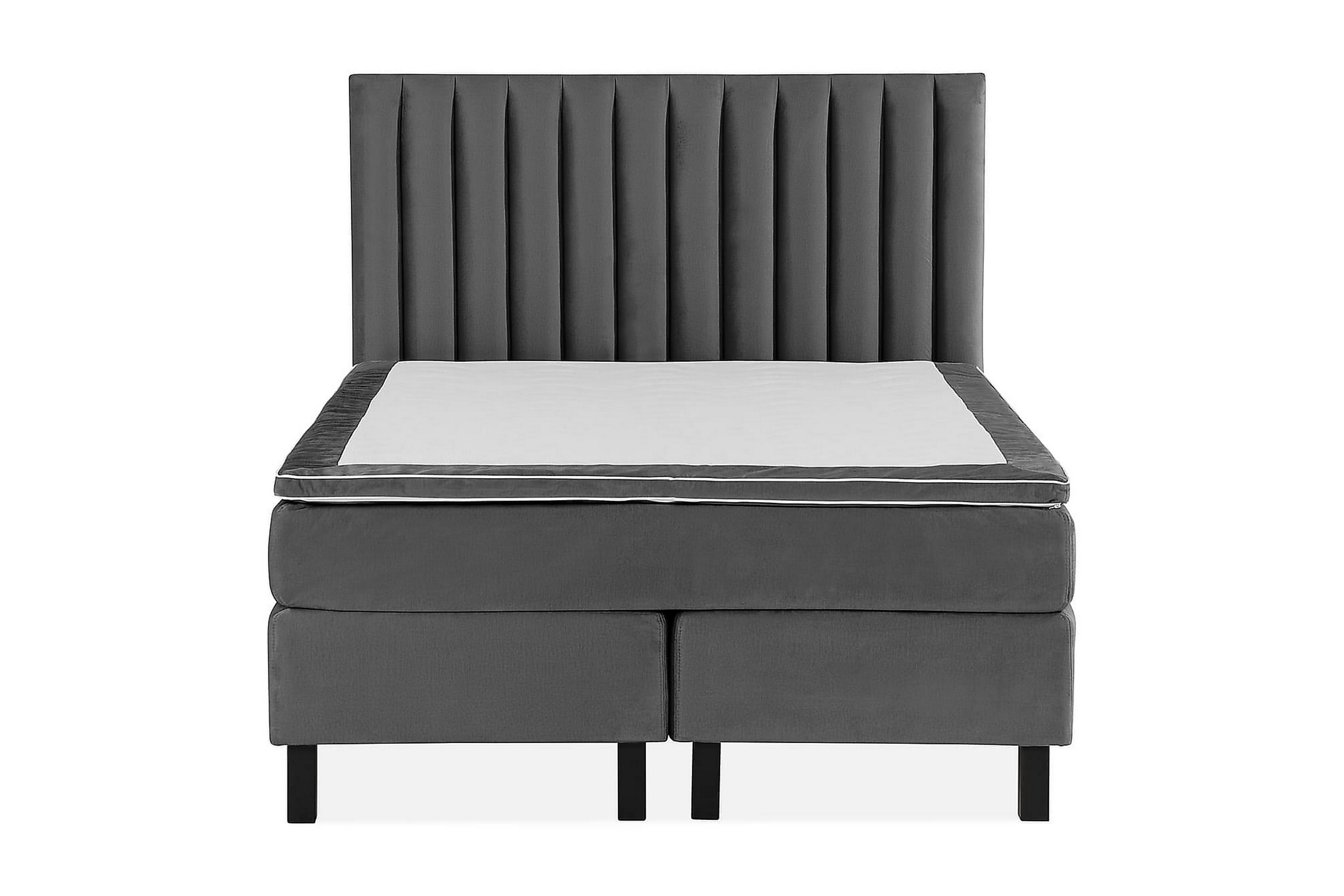 Princess Kontinentalsäng 140x200cm Mörkgrå/Sammet - Möbler - Trademax