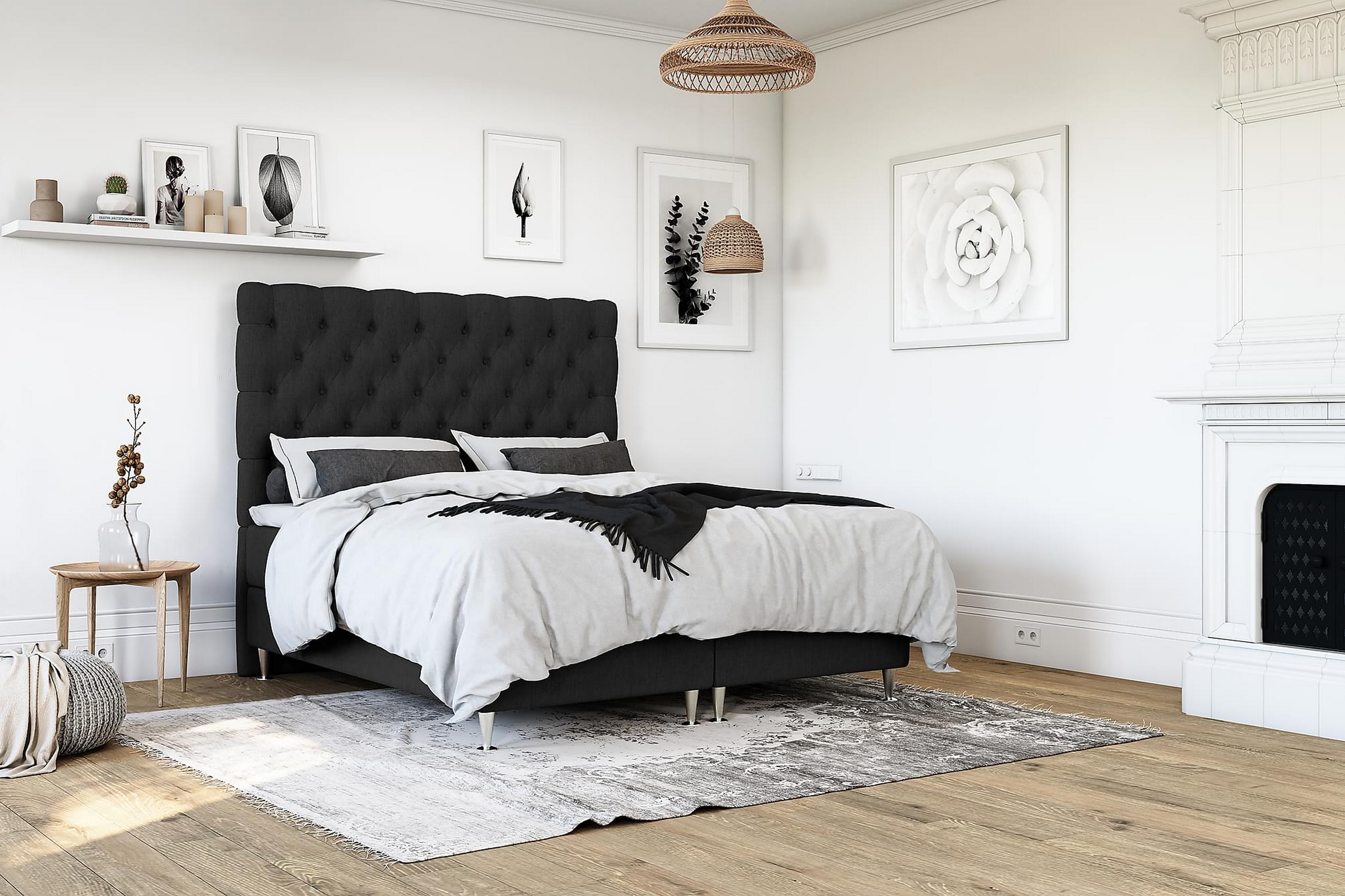 Berg & Strand Royal Kontinentalsäng 160x200 cm Svart (+Fler val) - Möbler - Trademax