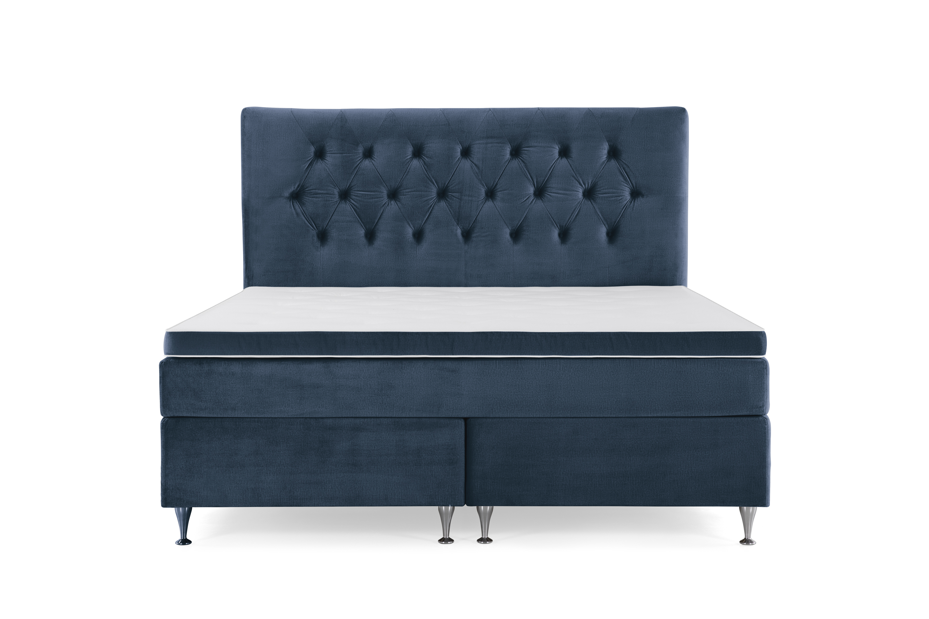 Berg & Strand Royal Velvet Kontinentalsäng 180x200 cm Mörkblå - Möbler - Trademax