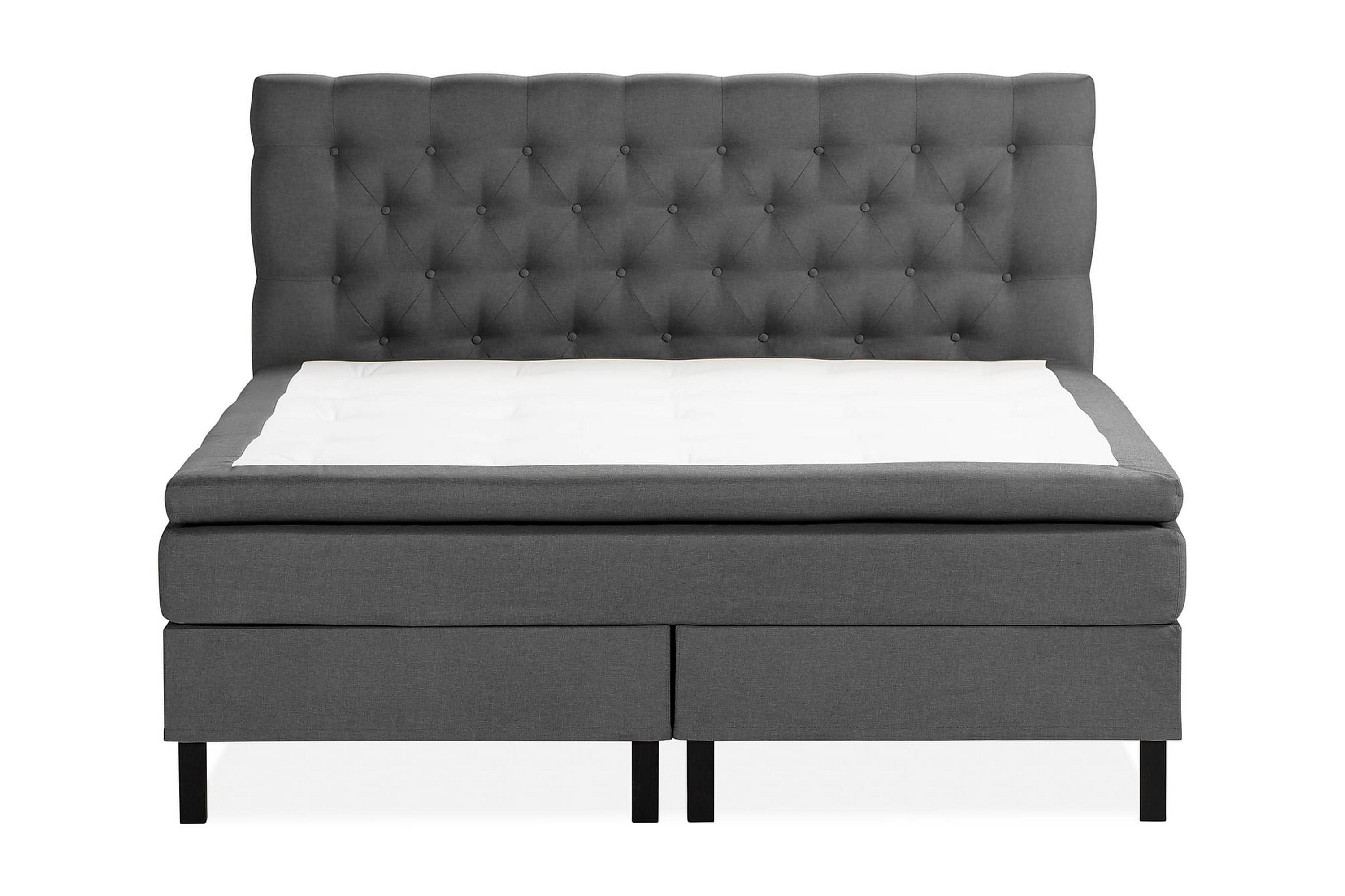 Scarlett Sängpaket 180x200 Memorymadrass Djuphäftad gavel Mörkgrå - Möbler - Trademax