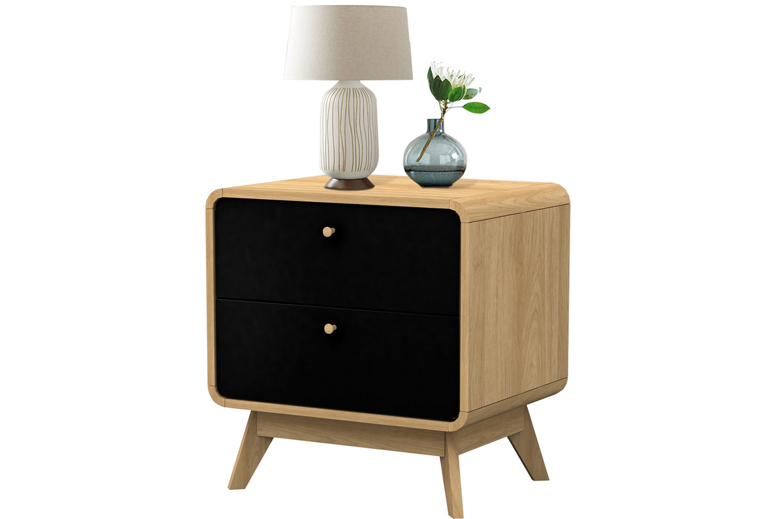 Nattbord Caitlyn 51 cm Natur/Svart - Møbler - Chilli