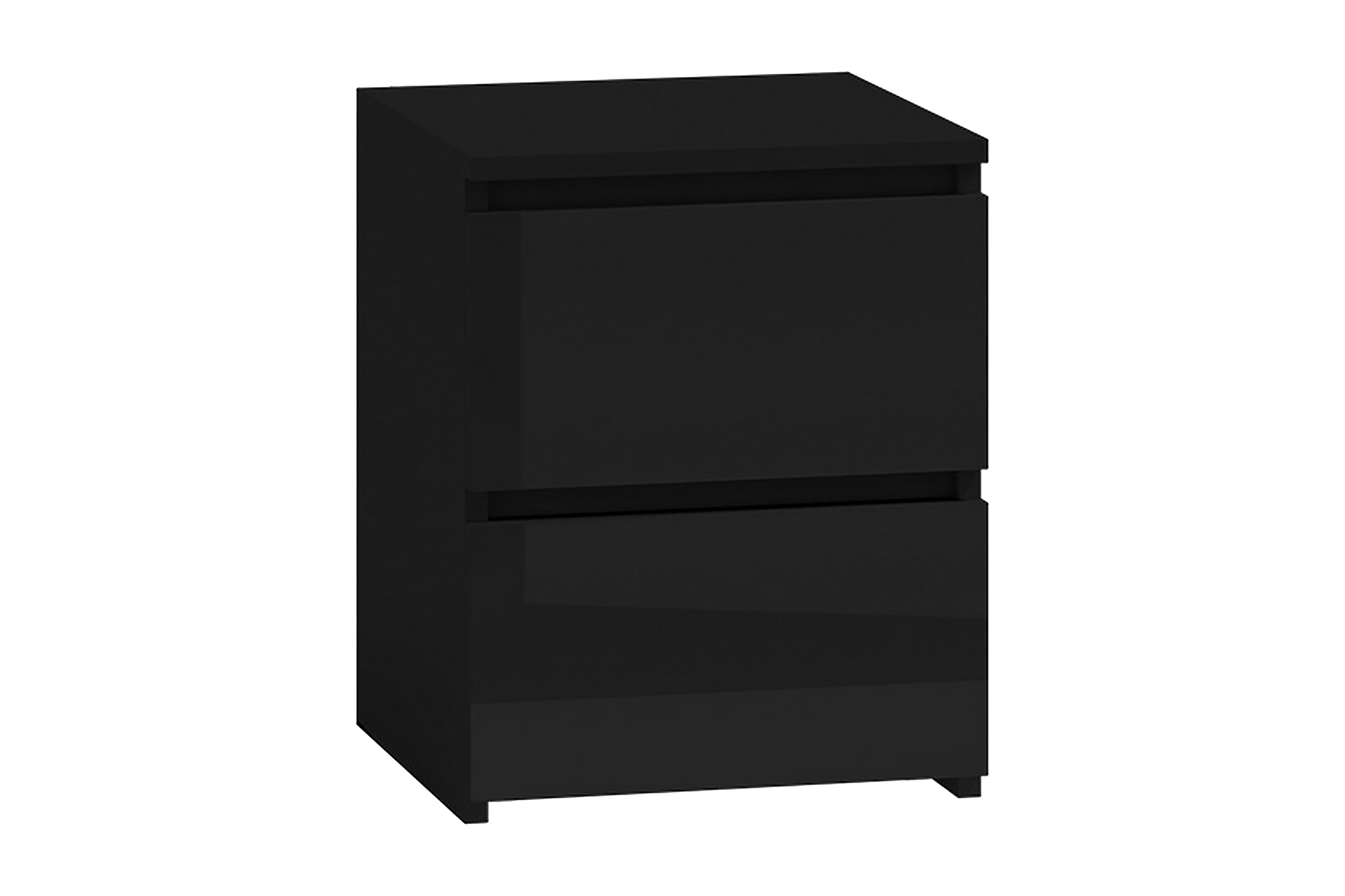 Basildon Nattbord 30 cm med Oppbevaring 2 Skuffer Svart - Møbler - Trademax