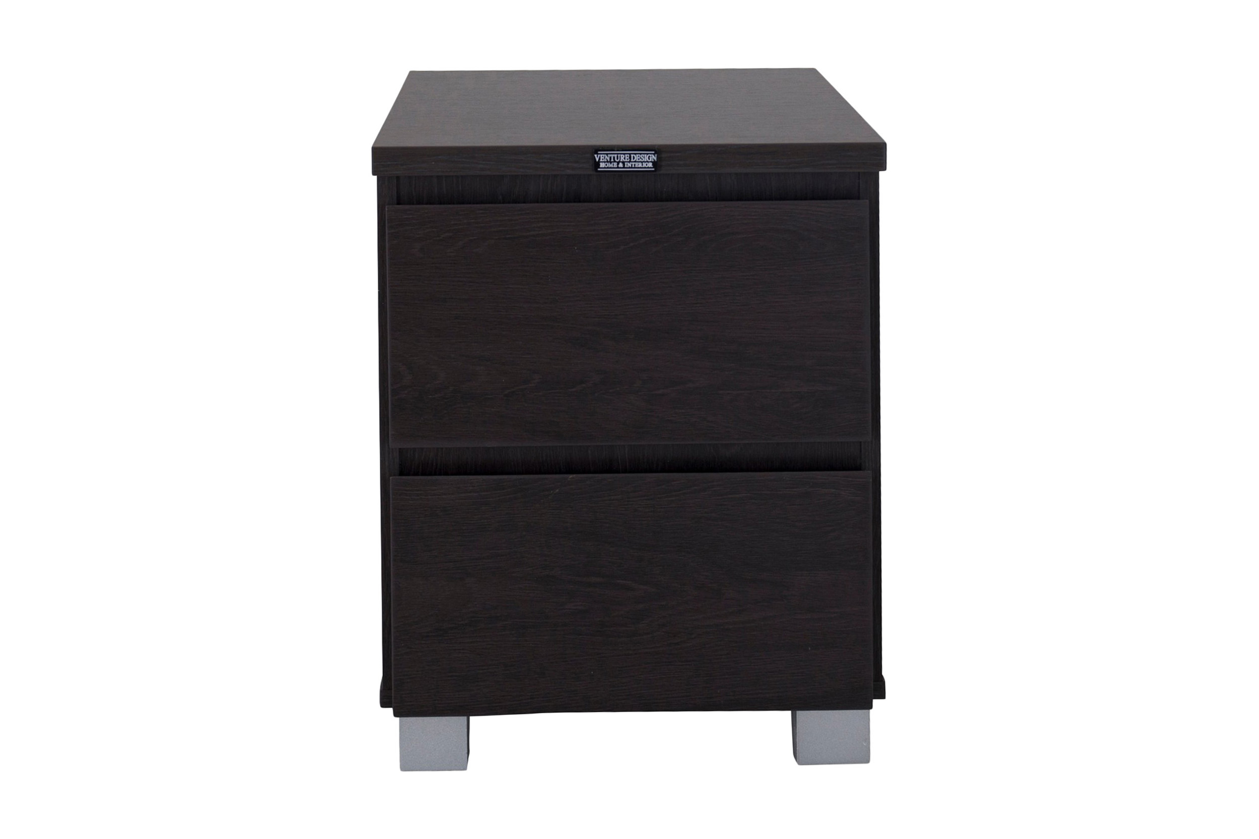 Venture Home Celine Nattbord 40 cm med Oppbevaring 2 Skuffer Svart - Møbler - Trademax