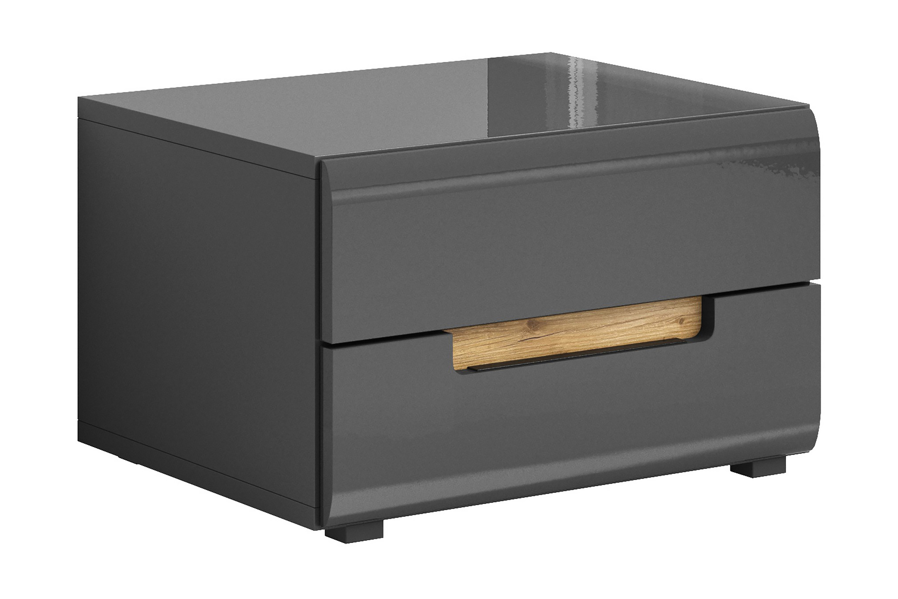 Larguie Nattbord 52x34 cm Grå/Svart - Møbler - Trademax