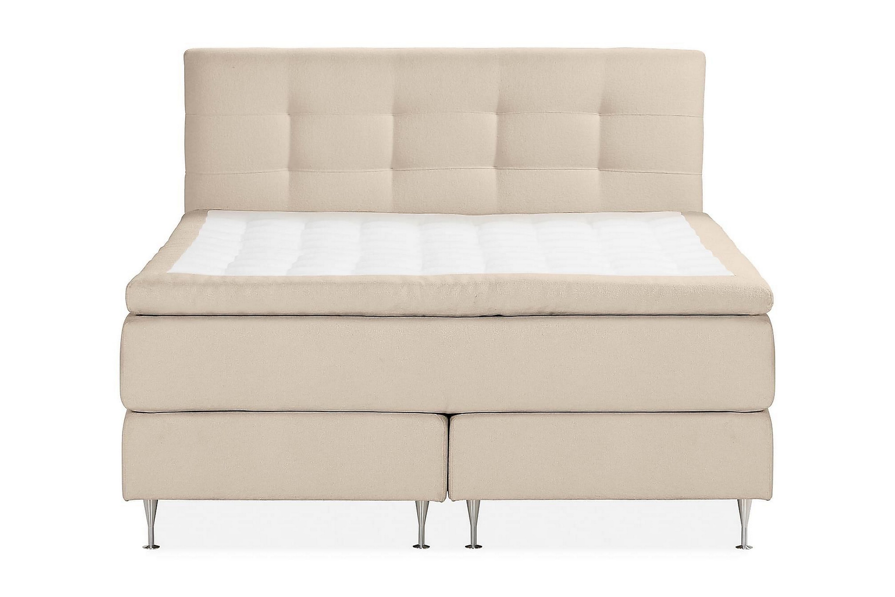 Bedly Oslo Lyx Kontinentalseng Boucle 180x200 Beige - Møbler - Trademax