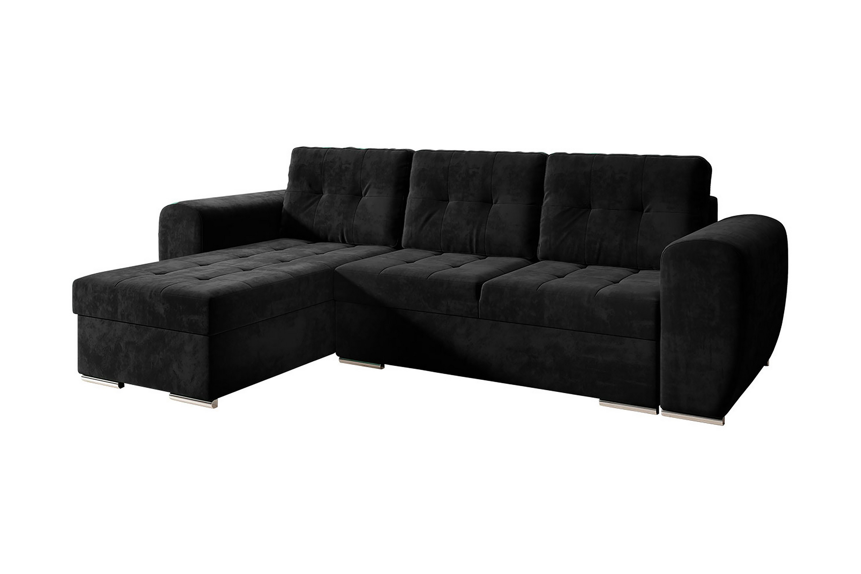 Sovesofa med chaiselong Sort - Møbler | Trademax