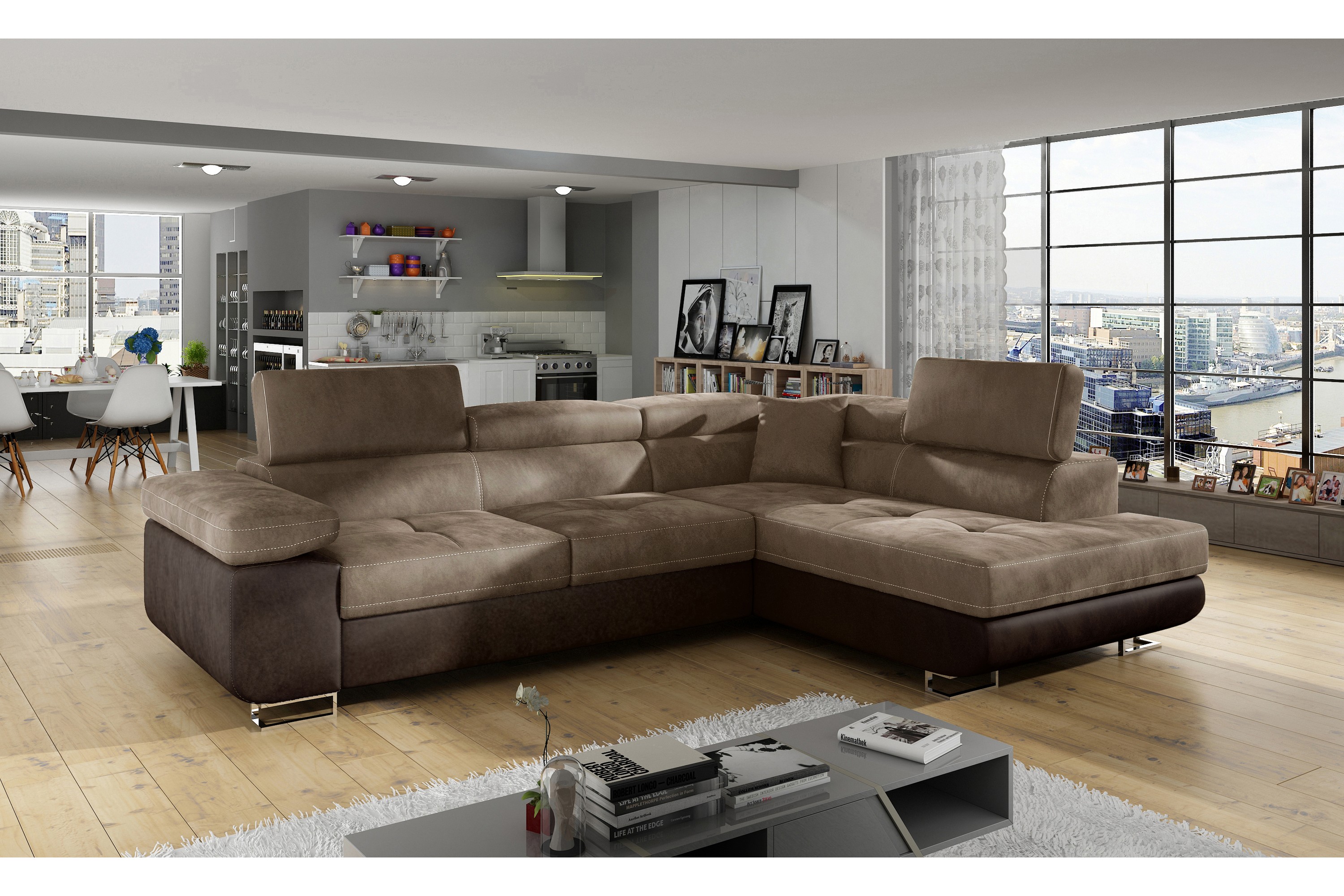 Majestic Furniture Bobis Sovesofa med Sjeselong Høyre Brun - Møbler - Trademax