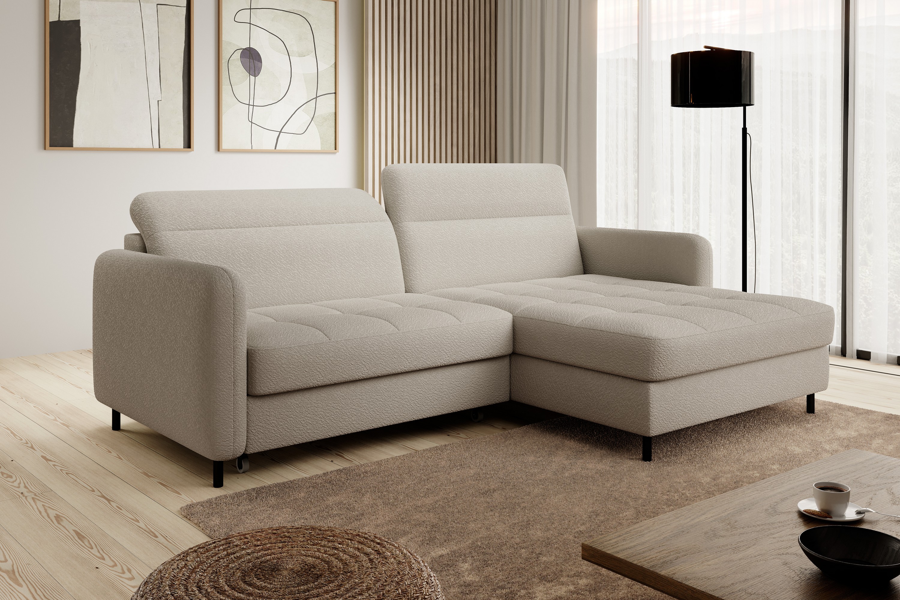 Manoti 3-seters Sovesofa m. Divan med Oppbevaring Beige - Møbler - Trademax