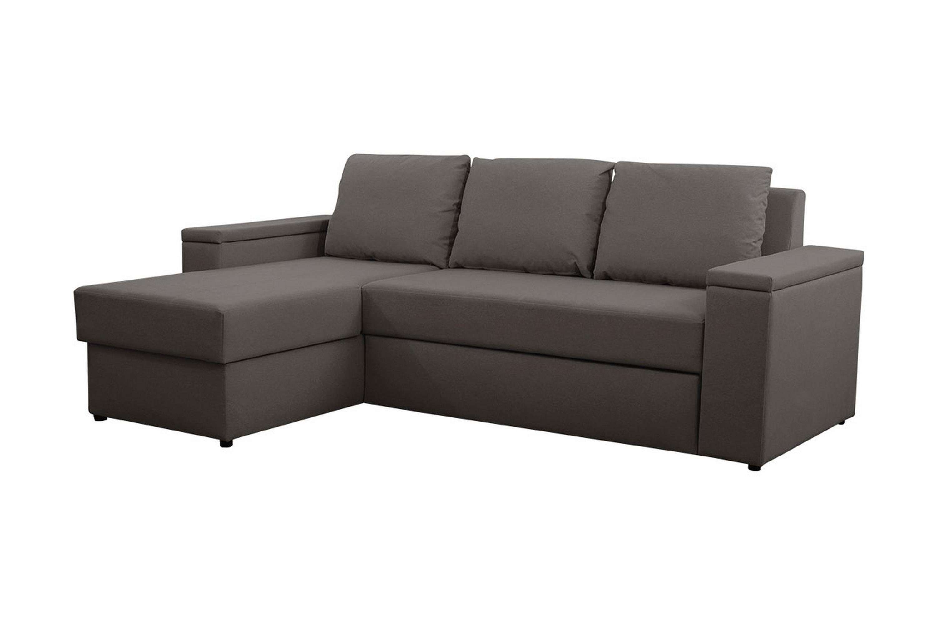 3-seters Sovesofa med Divan Herisa med Oppbevaring Mørkegrå - Møbler - Chilli