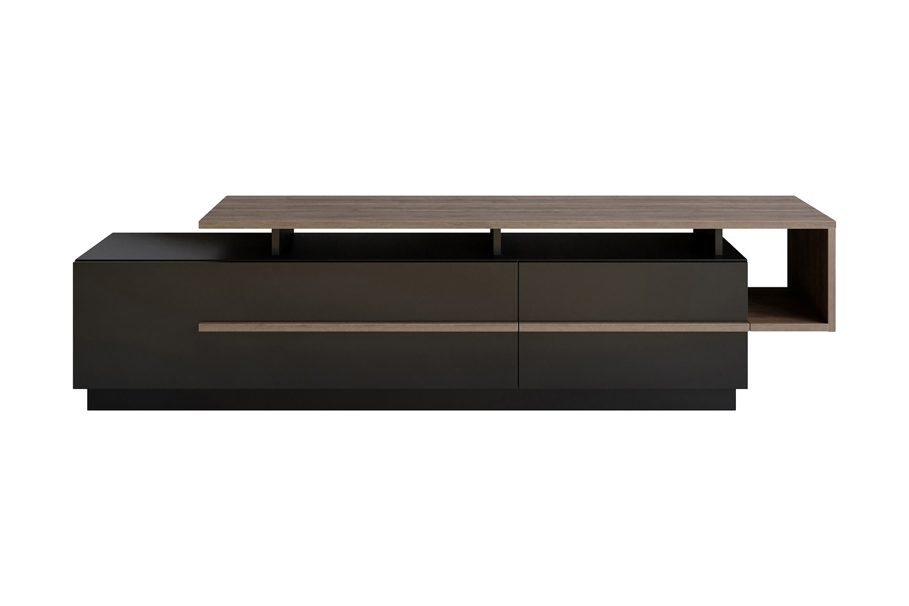 Campora TV-bord 150 cm Sort/Mørkebrun - Møbler | Trademax