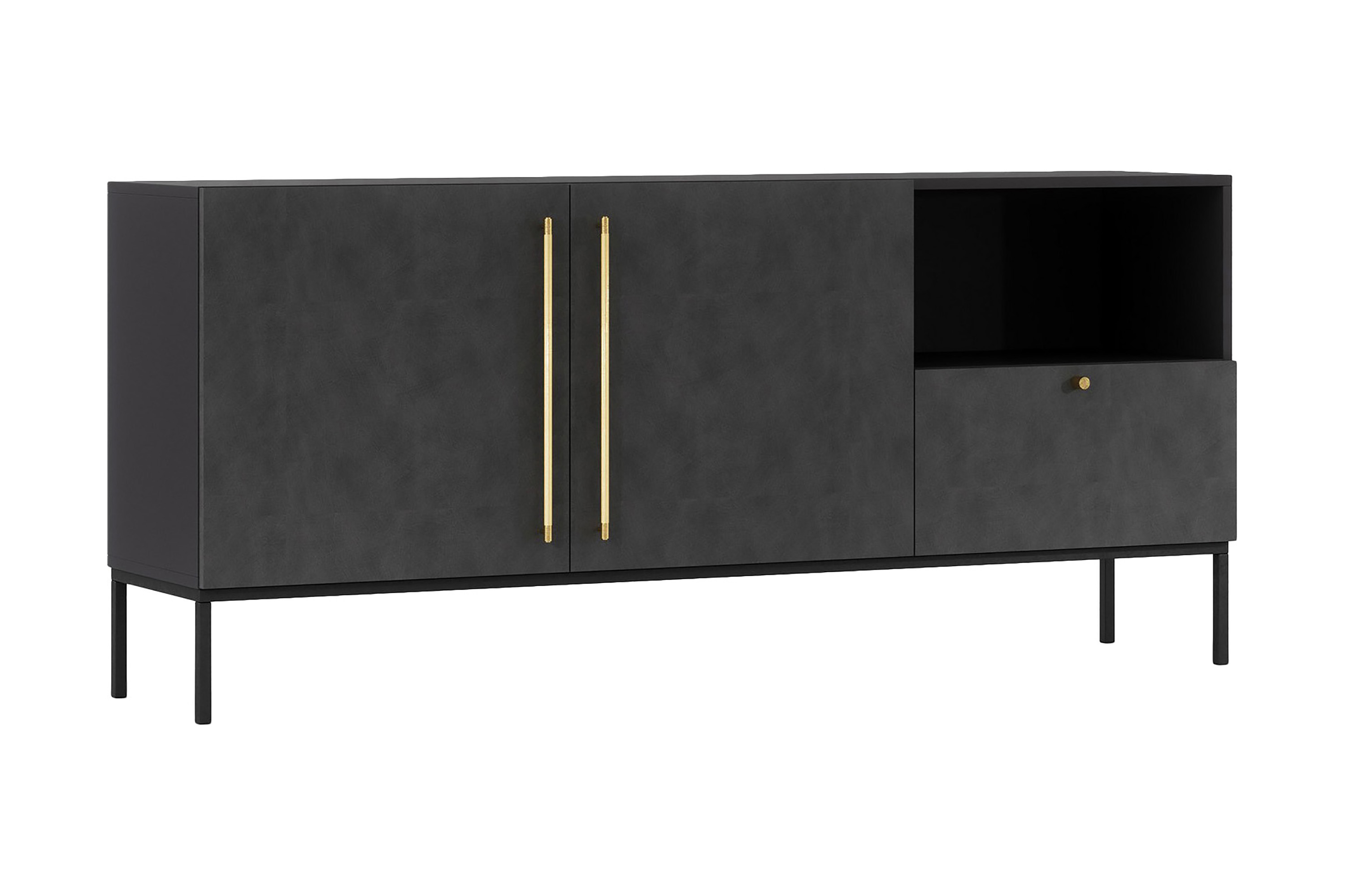 Anjal Kommode 180 cm Sort - Opbevaring | Trademax