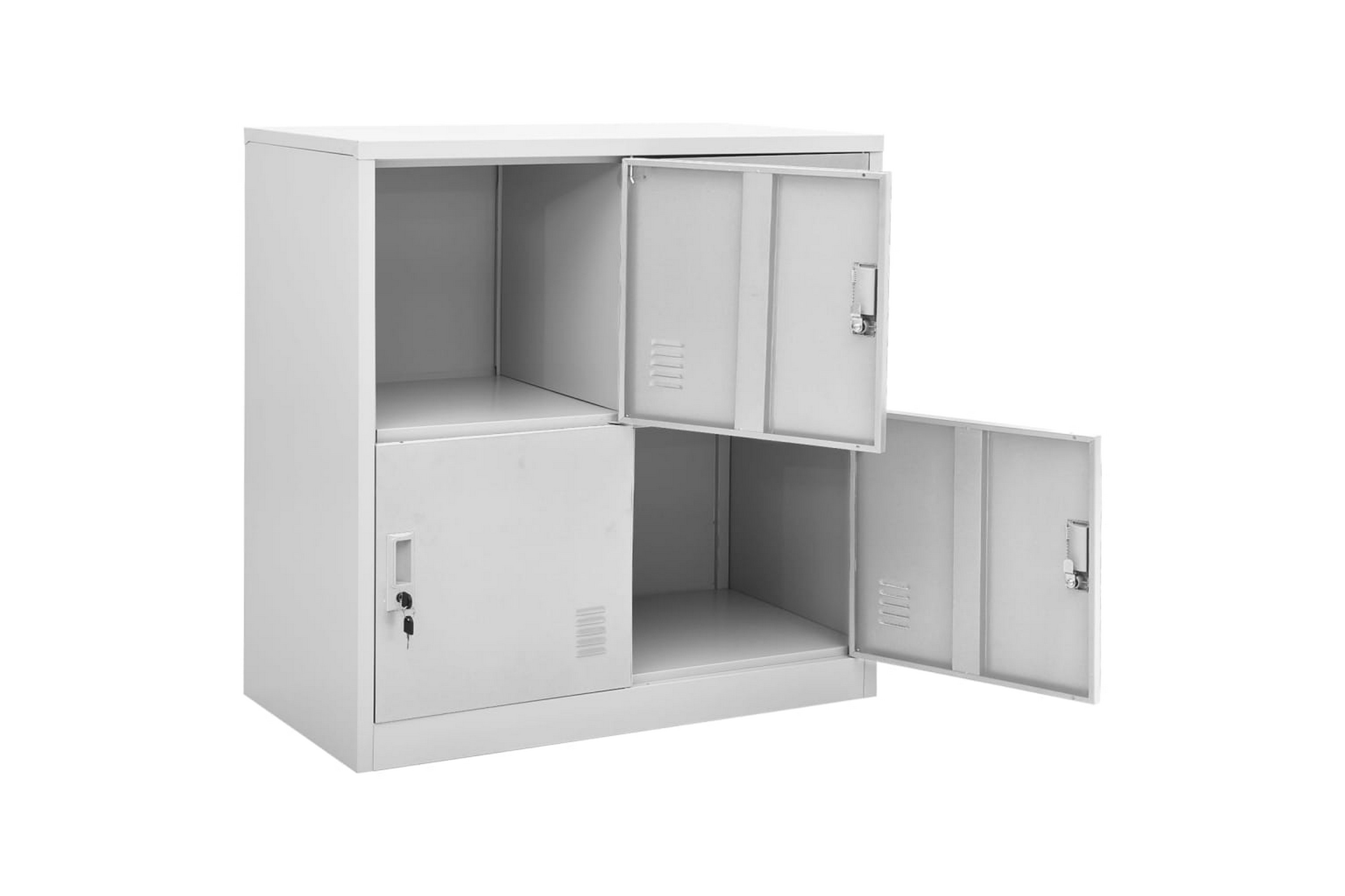 Be Basic skabe 2 stk. 90x45x92,5 cm stål lysegrå Grå - Opbevaring ...