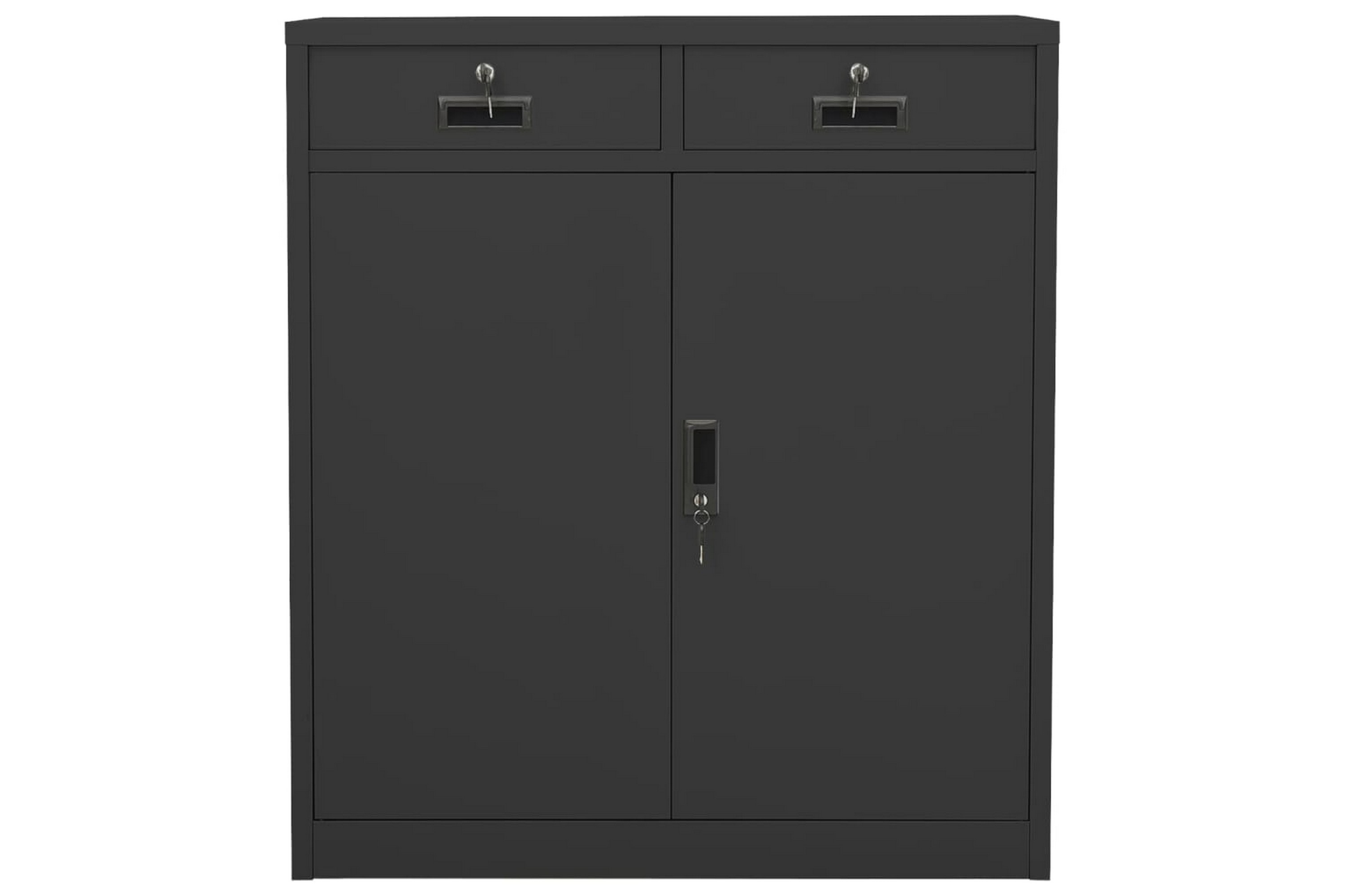 Be Basic kontorskab 90x40x102 cm stål antracitgrå Antracit - Opbevaring ...