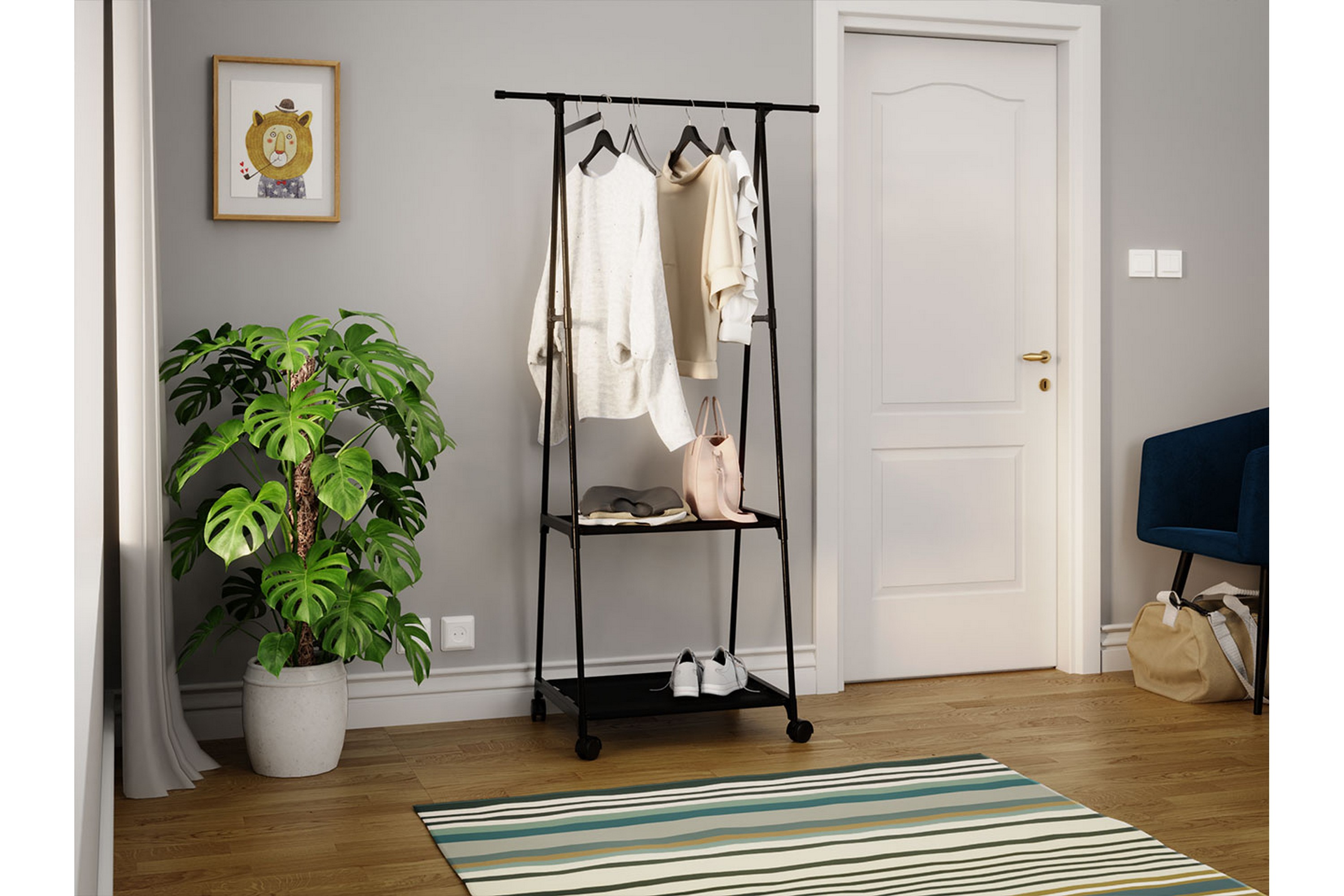 Klesstativ 85 cm Svart - Oppbevaring - Trademax