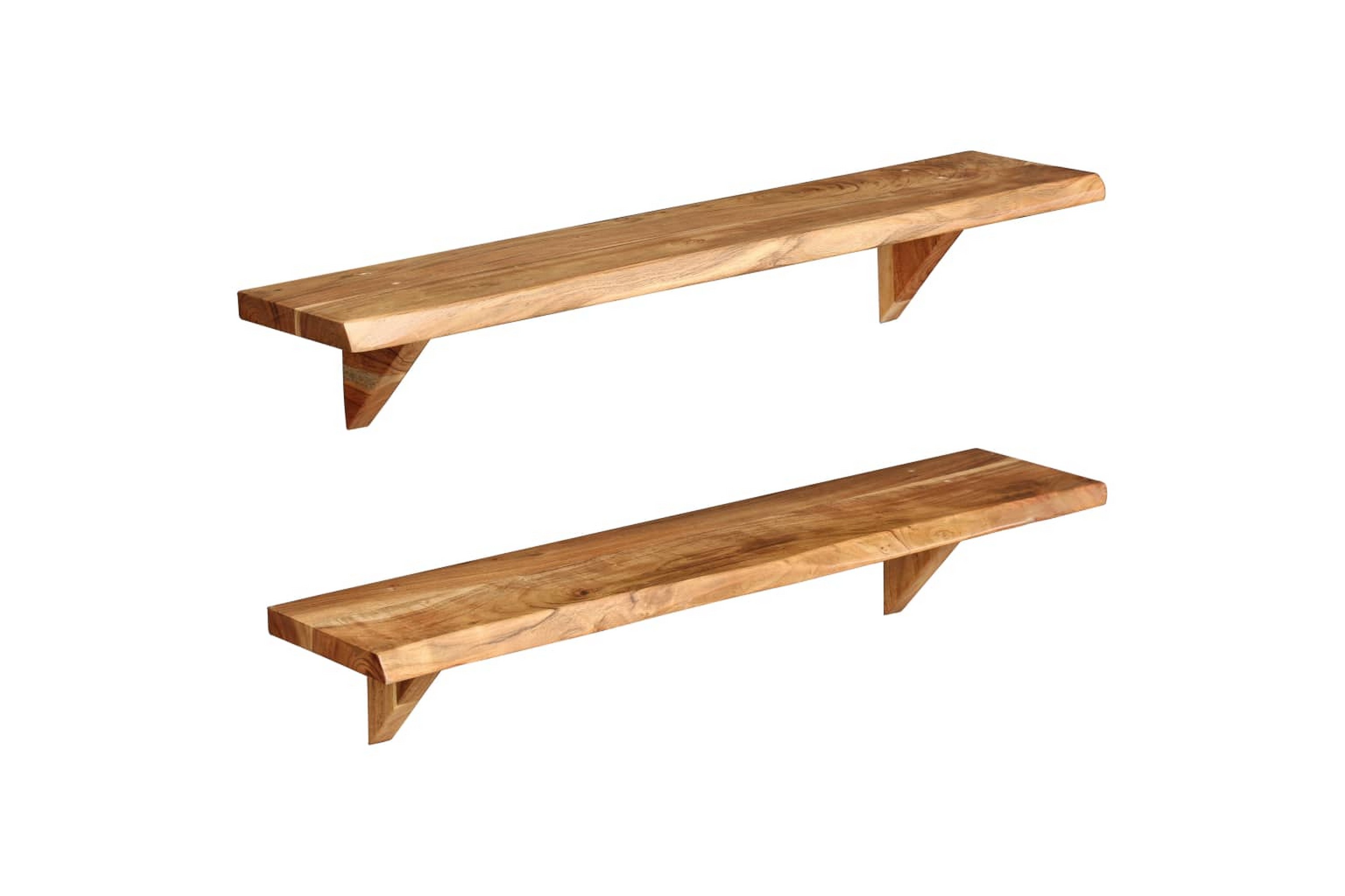 Vegghyller 2 stk 90x20x16 cm heltre akasie - Vegghylle - Chilli