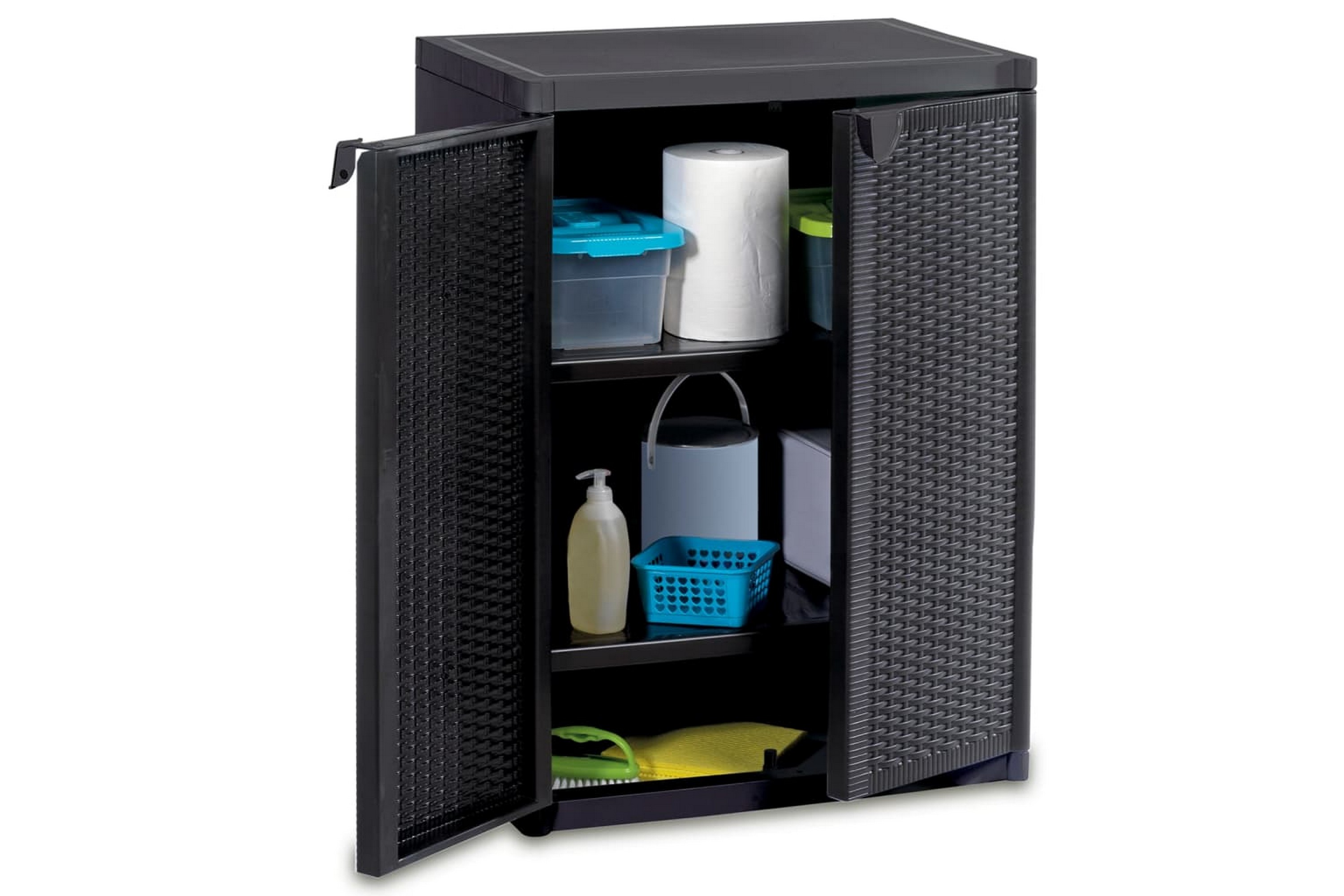 Be Basic Oppbevaringsskap for hage 65x45x88 cm PP svart Svart ...