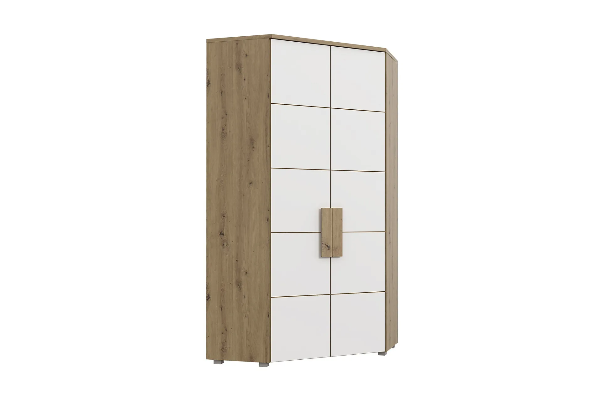 Kulmavaatekaappi Knelston 97 cm Ruskea/Valkoinen - Säilytys | Kodin1.com
