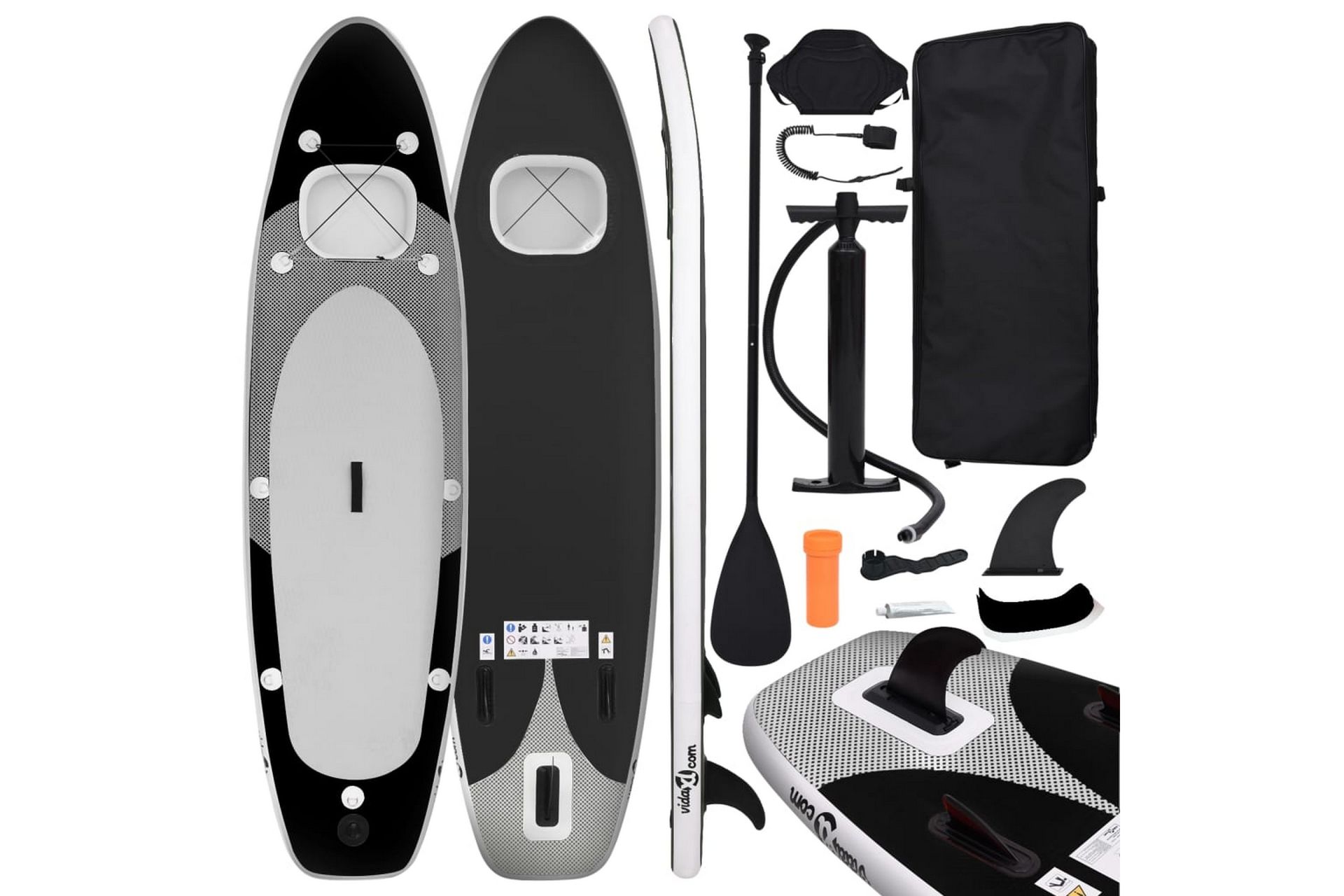 Be Basic Upplåsbar SUP-bräda set svart 360x81x10 cm Svart - Sport ...