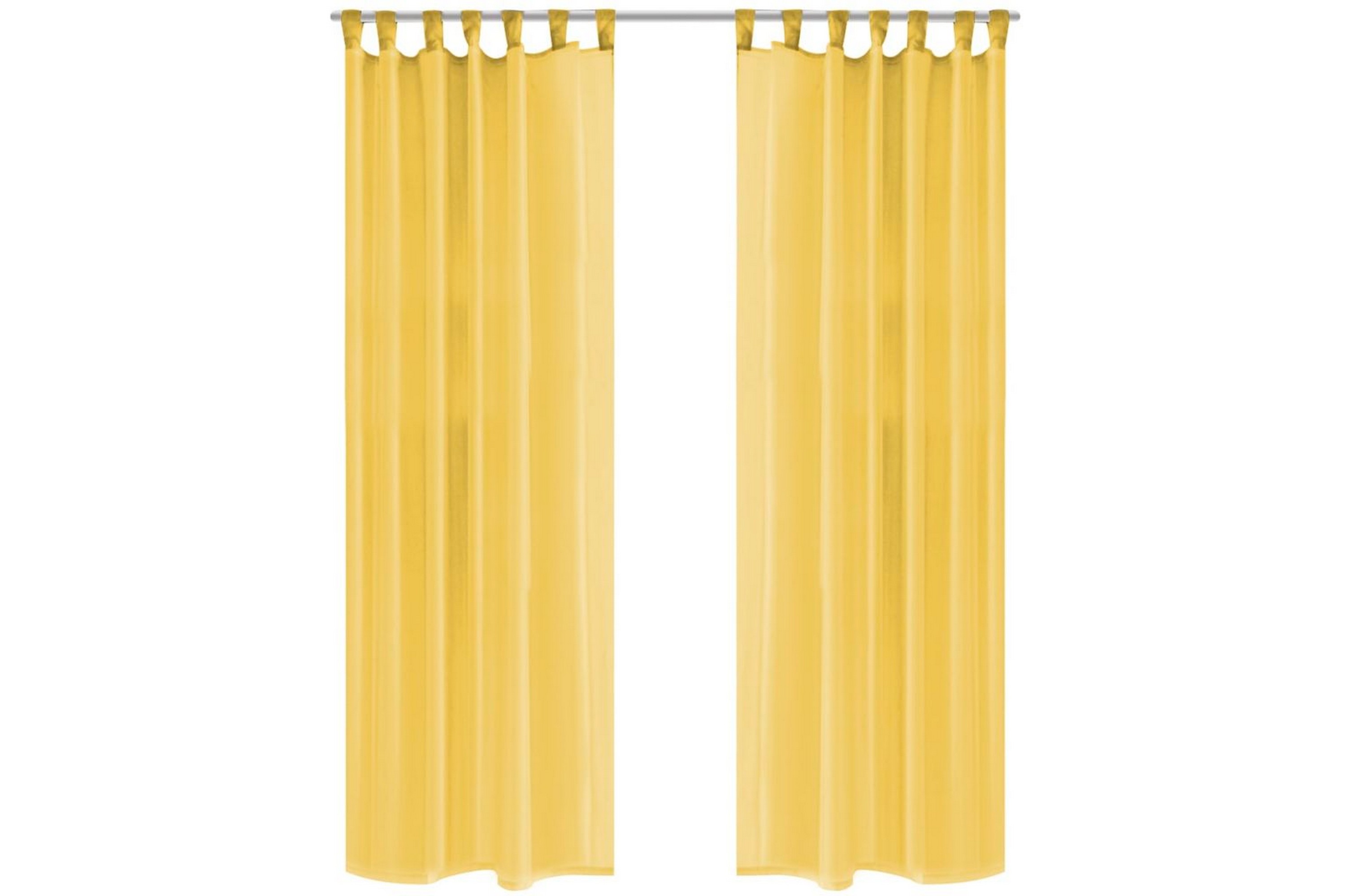 Gardiner i voile 2 st 140x175 cm gul - Textilier & mattor - Furniturebox
