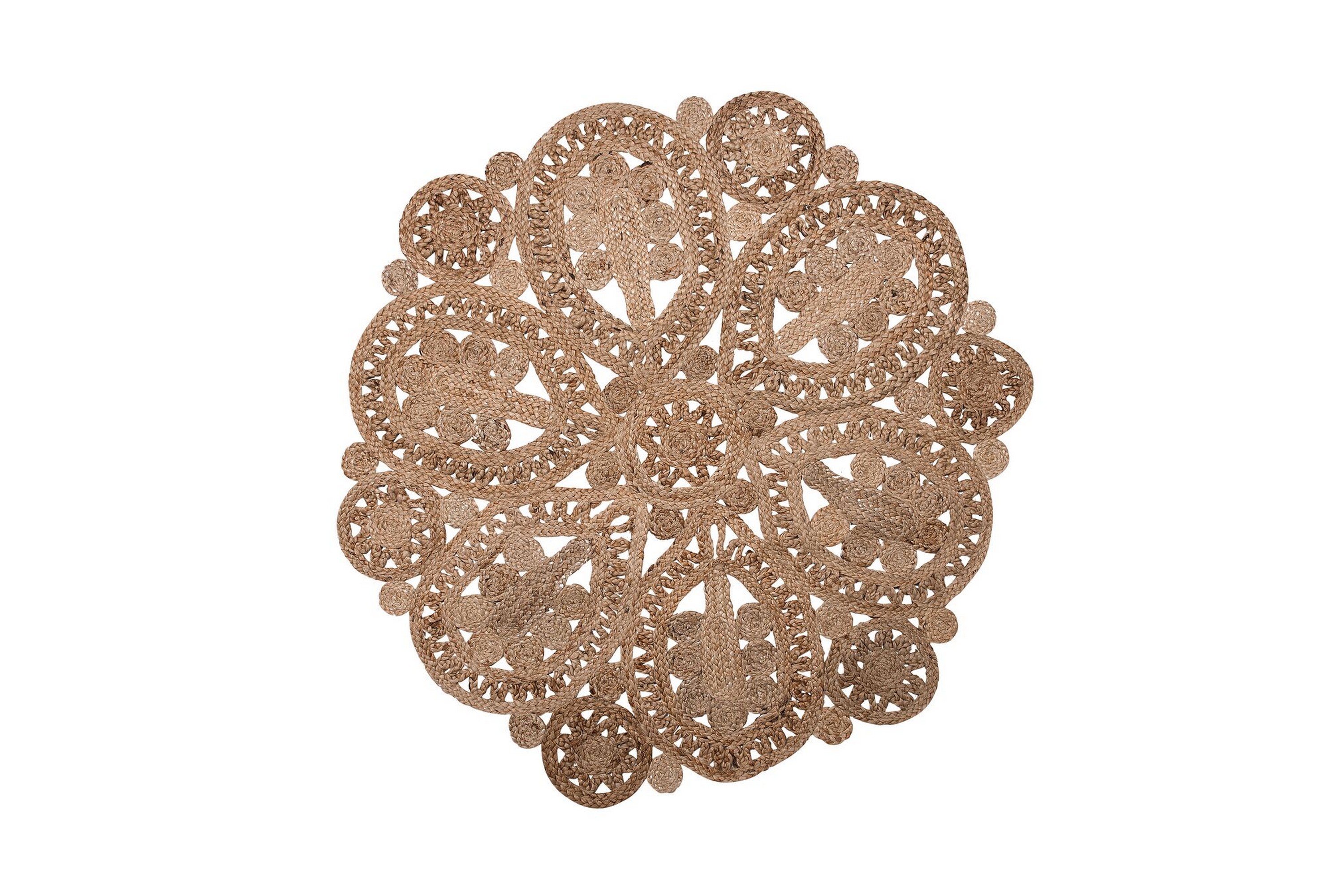 Meckley Matta Slätvävd Rund 120 cm Beige - Textil & mattor - Trademax