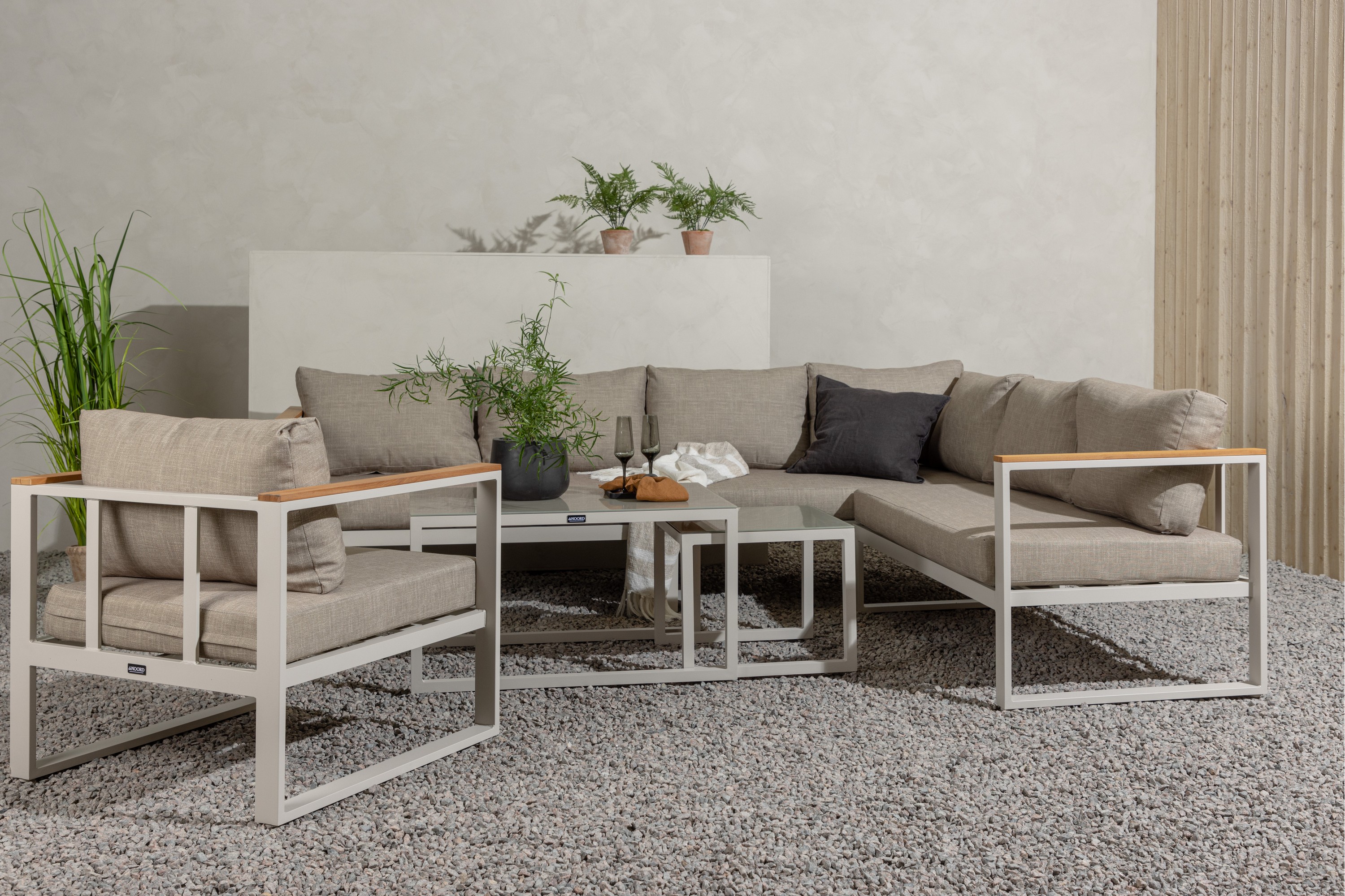 deNoord Aspvik Stor Loungegrupp Utomhus – 7-sits Loungeset i Aluminium ...