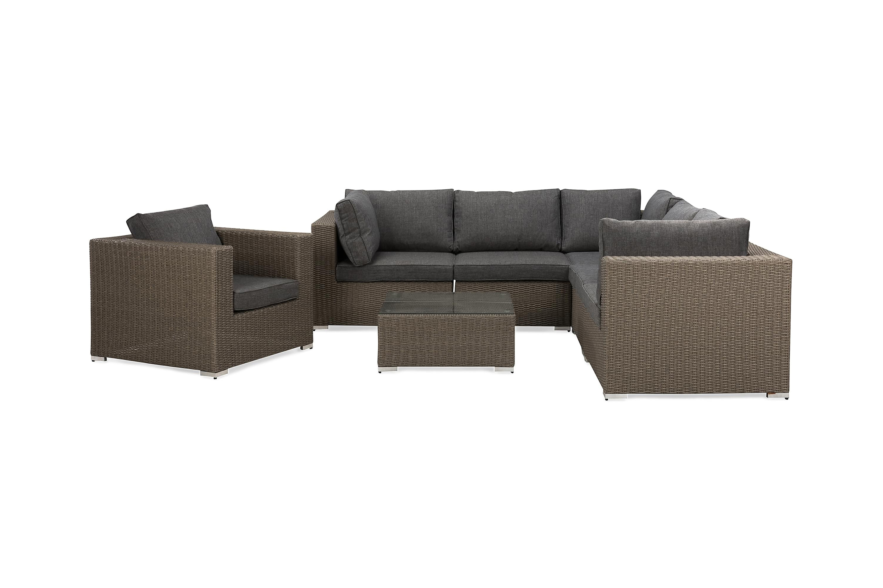 deNoord Marcus Loungegrupp Utomhus - 5-sits Loungeset i Konstrotting ...