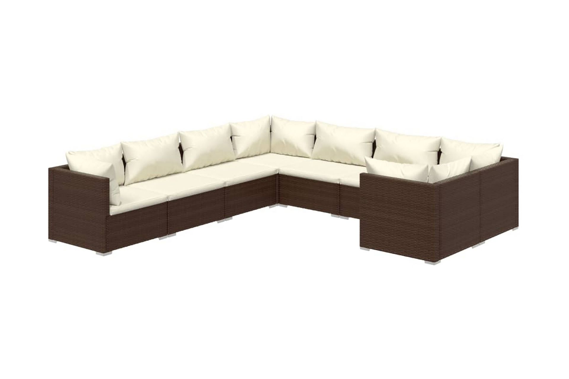 Be Basic Loungegrupp för trädgården med dynor 8 delar konstrotting br ...