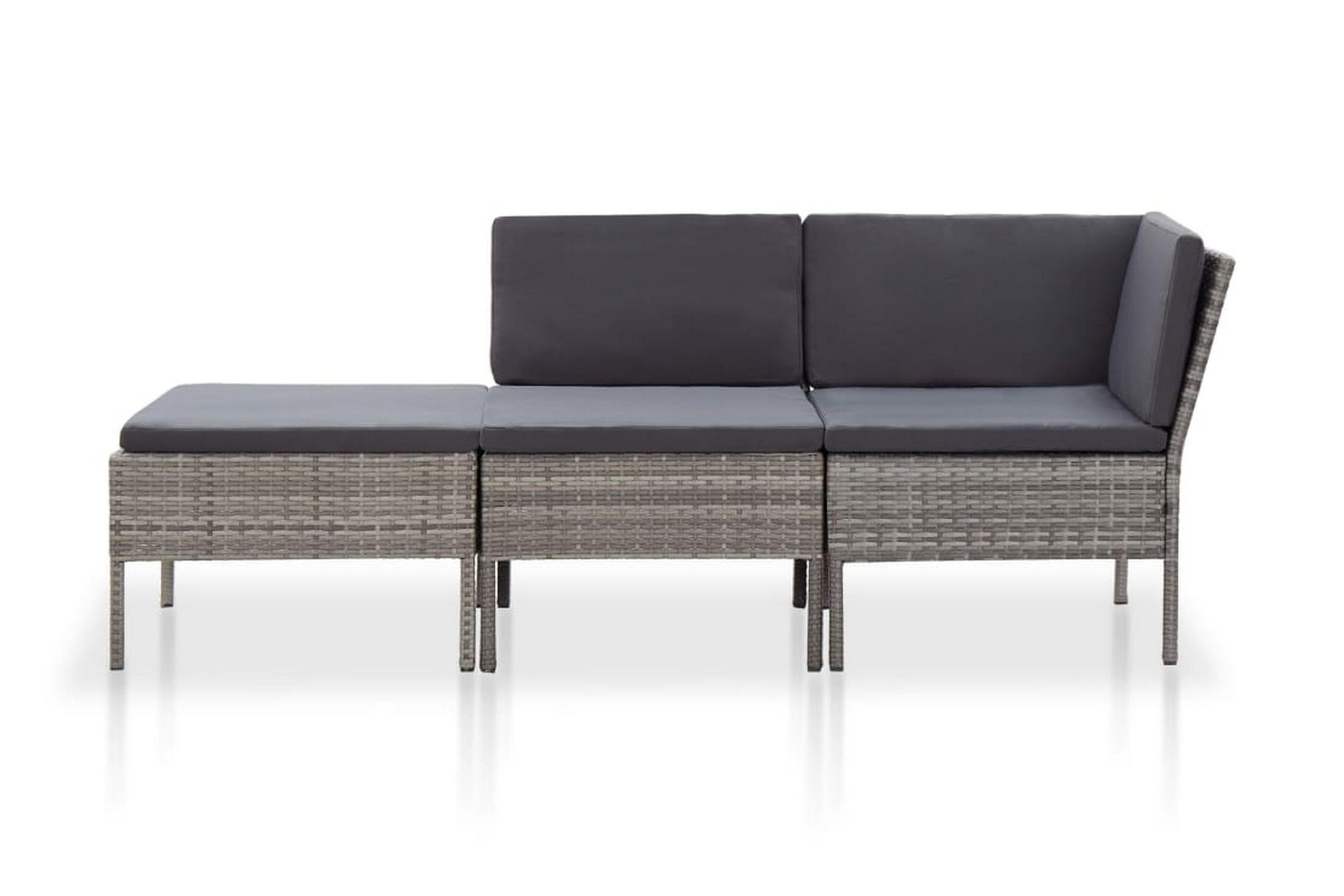 Be Basic Loungegrupp Utomhus för trädgården med dynor 3 delar ...