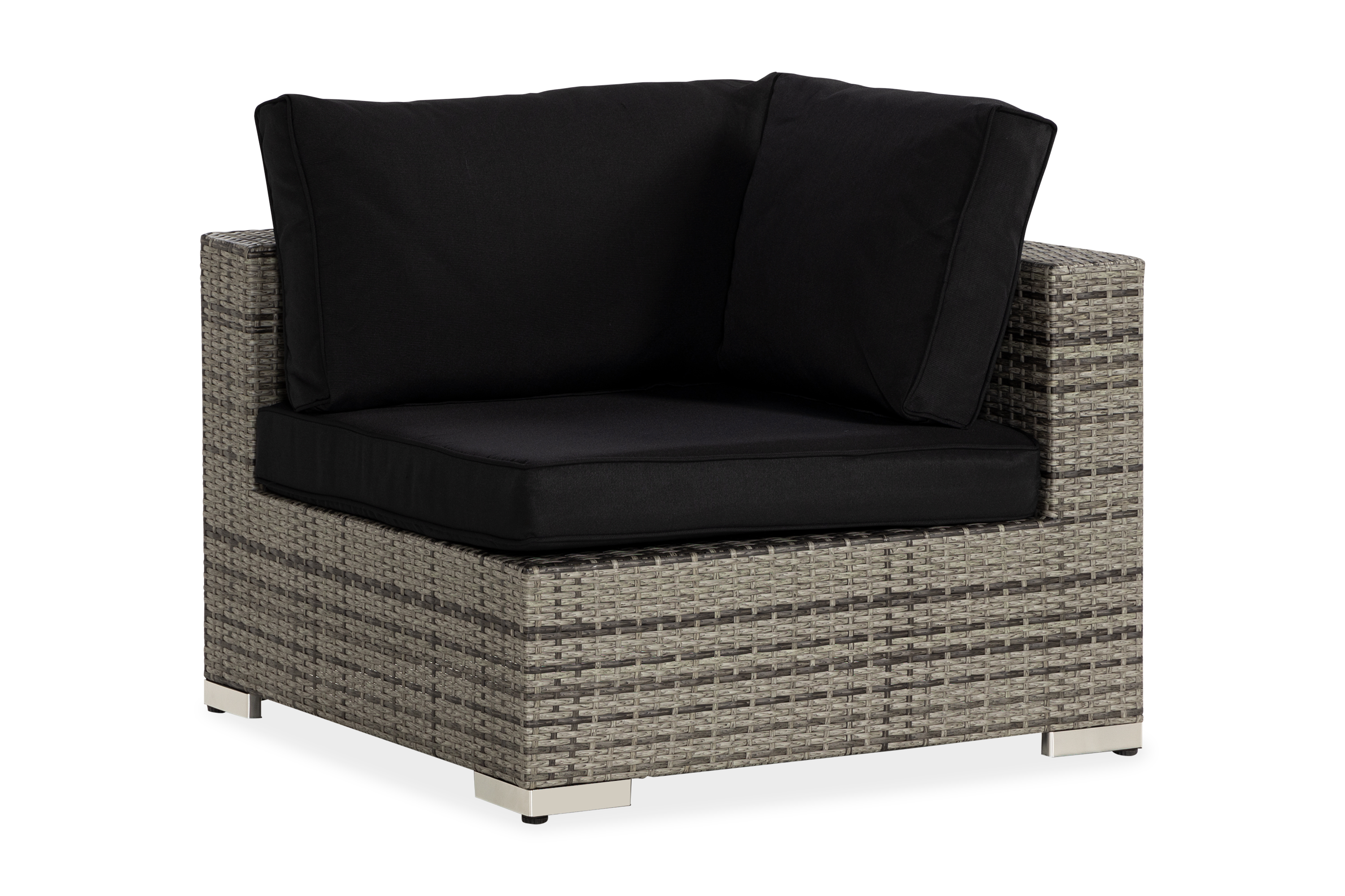 Comfort Garden Bahamas Hörnmodul utomhus i konstrotting Grå / Svarta ...