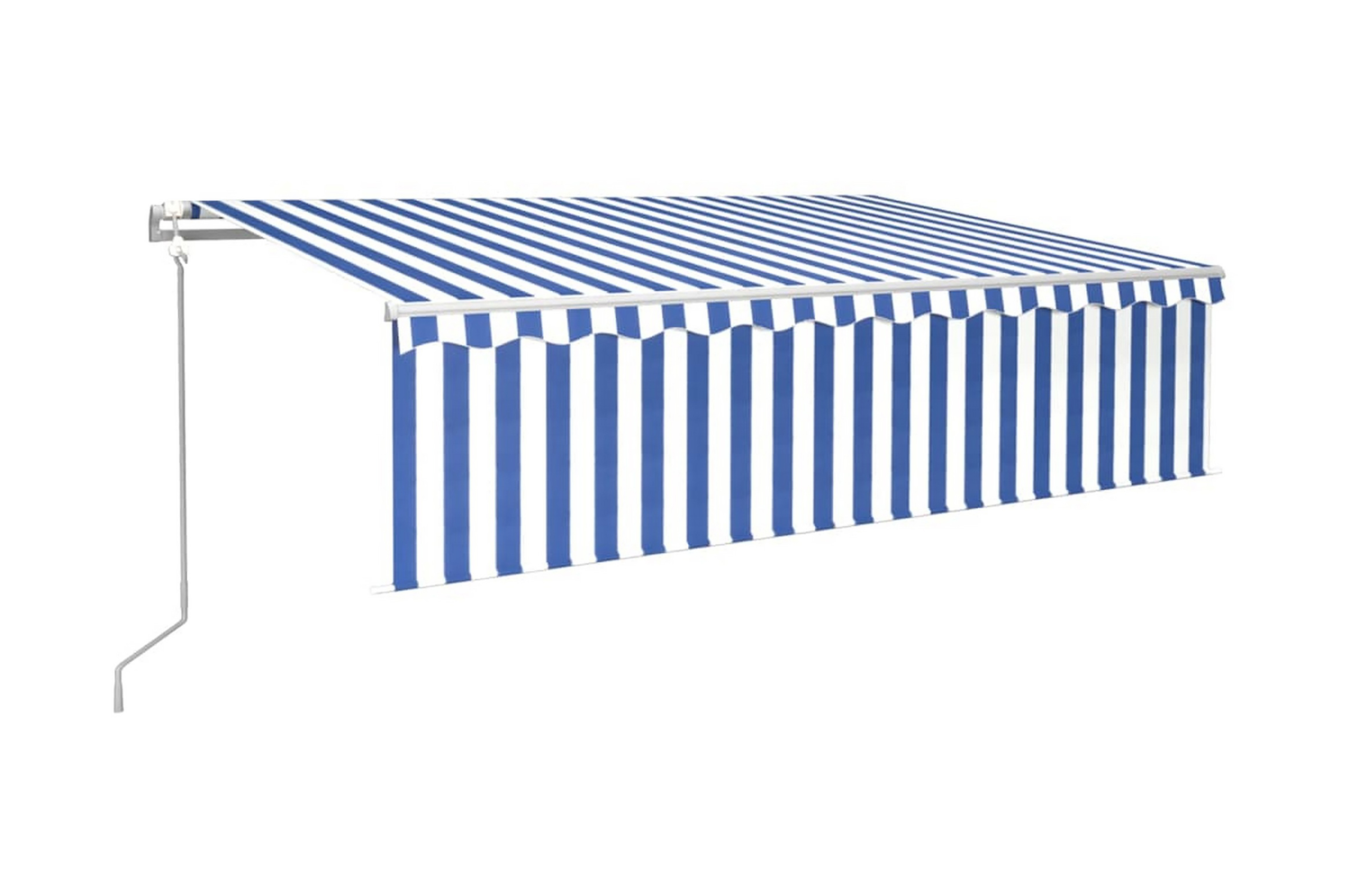 Be Basic Automatiserad markis med rullgardin 6x3m blå/vit Blå ...