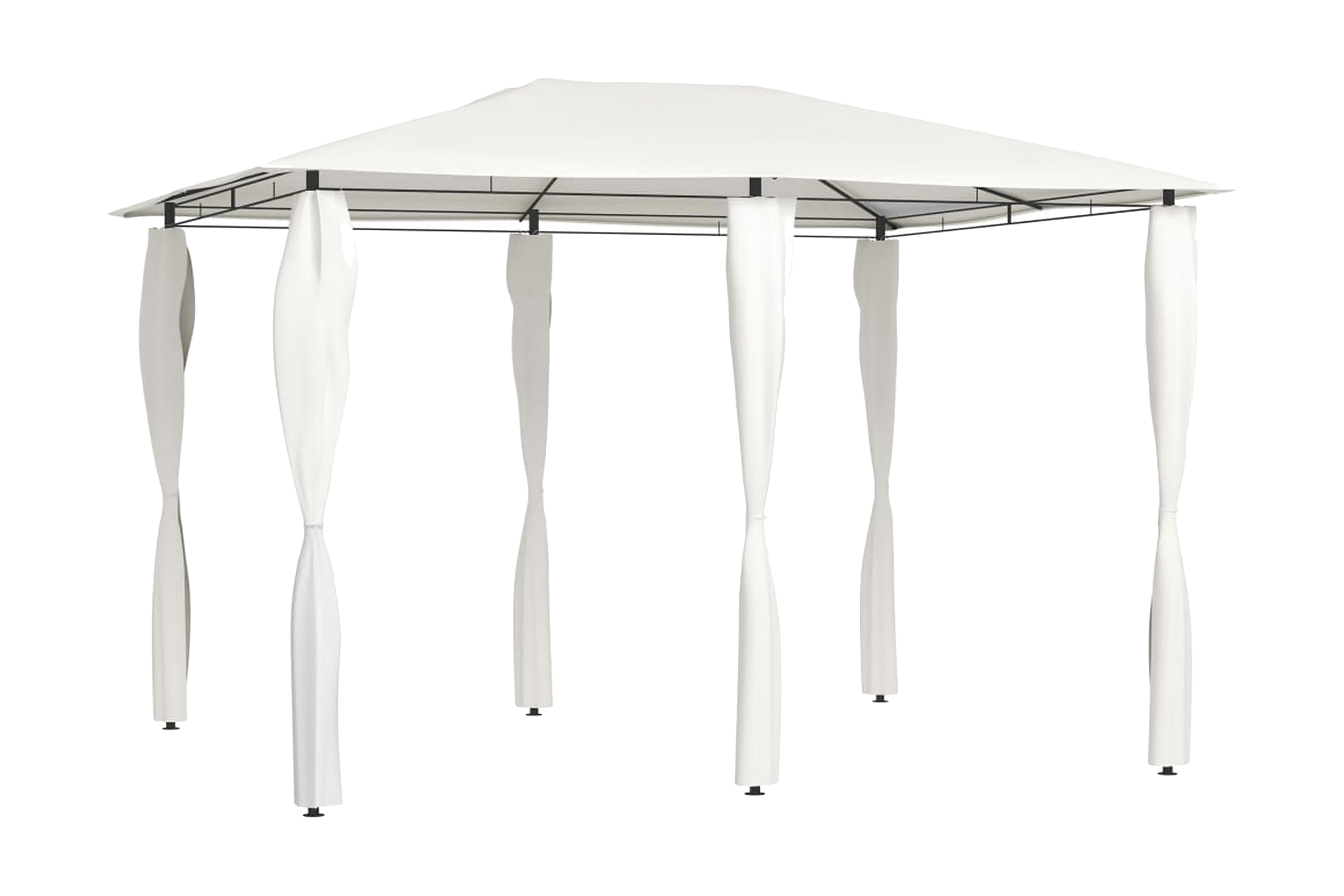 Be Basic Paviljong med stolpar 3x4x2,6 m gräddvit 160 g/m² Vit ...
