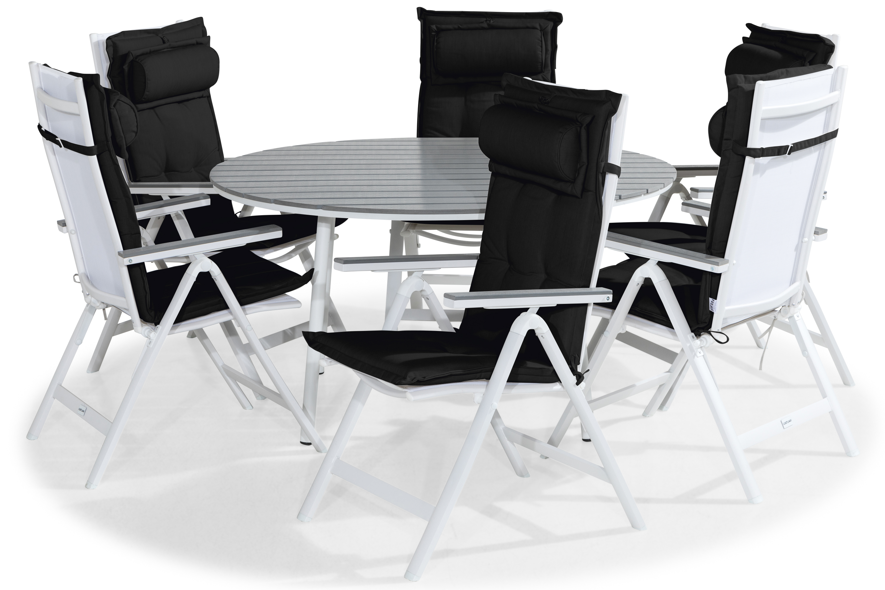 Comfort Garden Matgrupp Utomhus Tunis 140 Rund + 6 Monaco Light Stol m ...